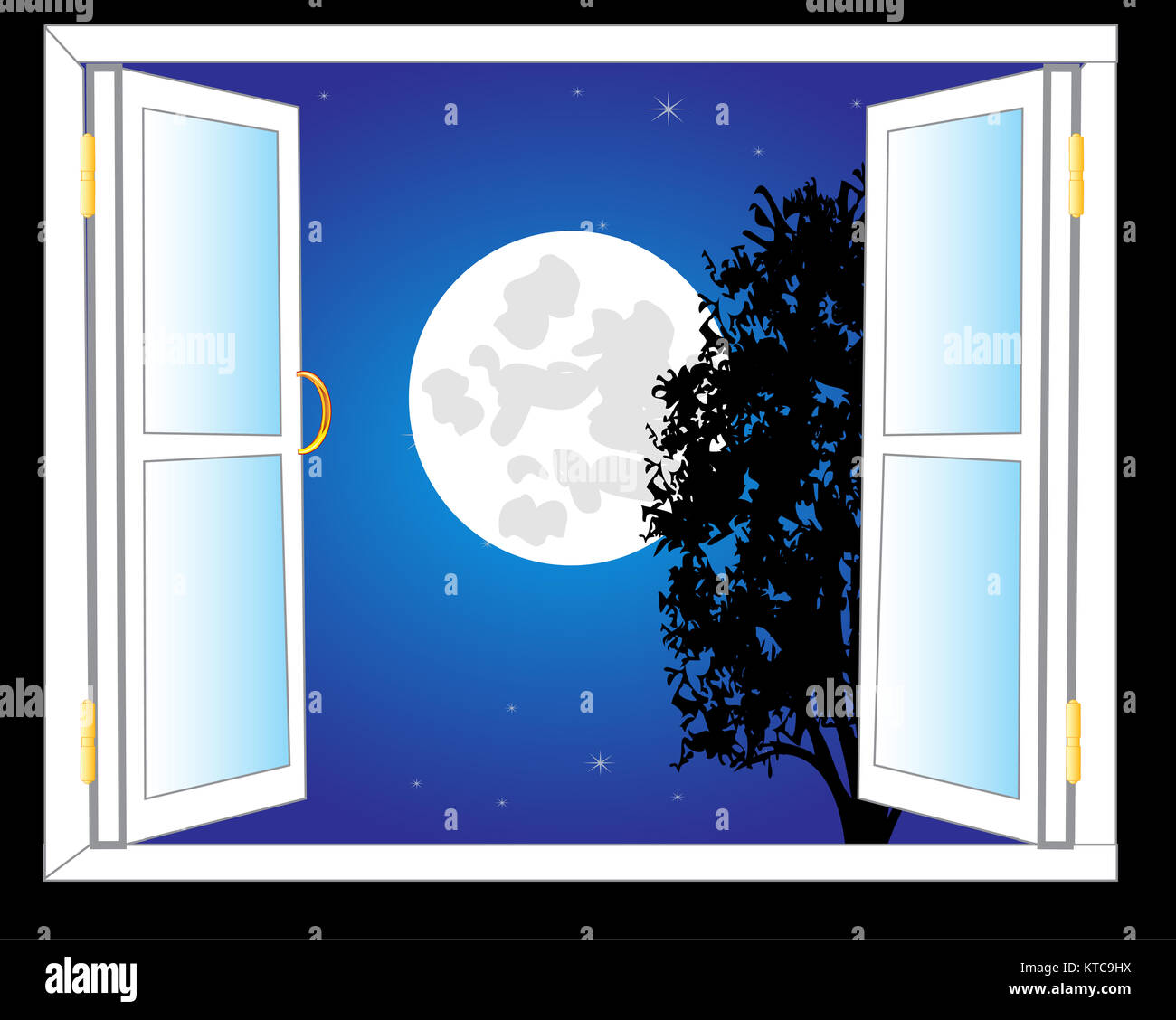 Summer window night illustration hi-res stock photography and images ...