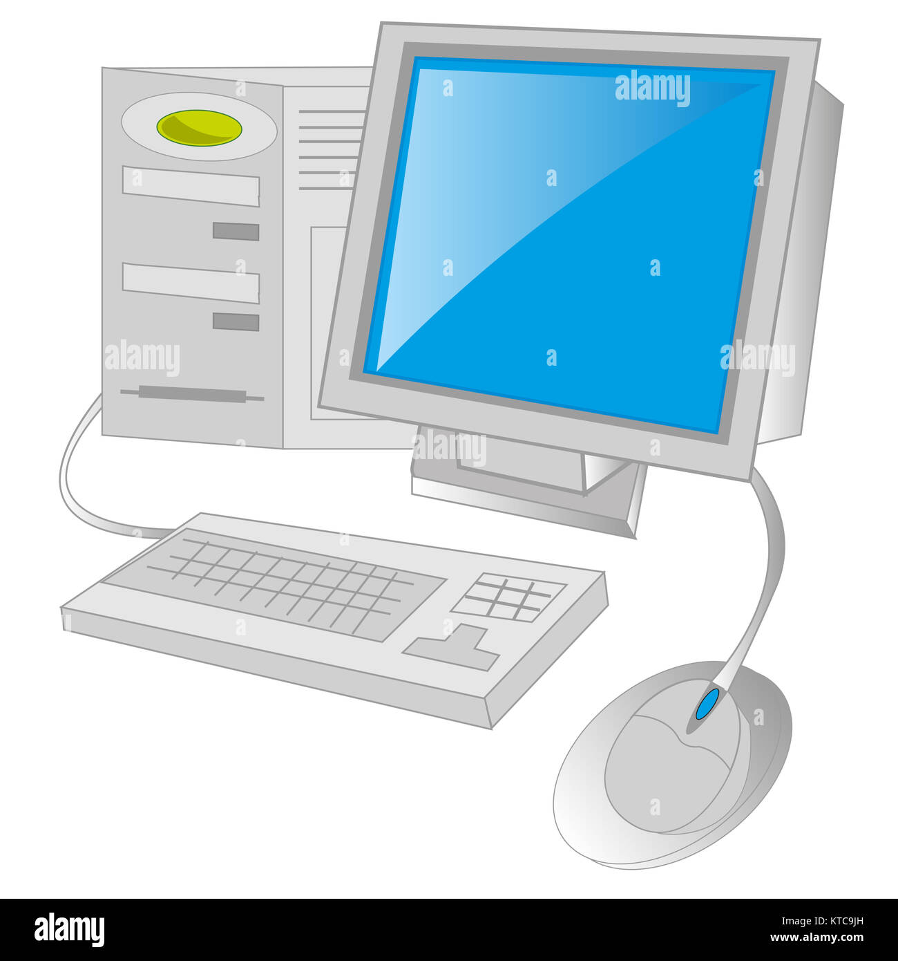 Computer on white background Stock Photo - Alamy