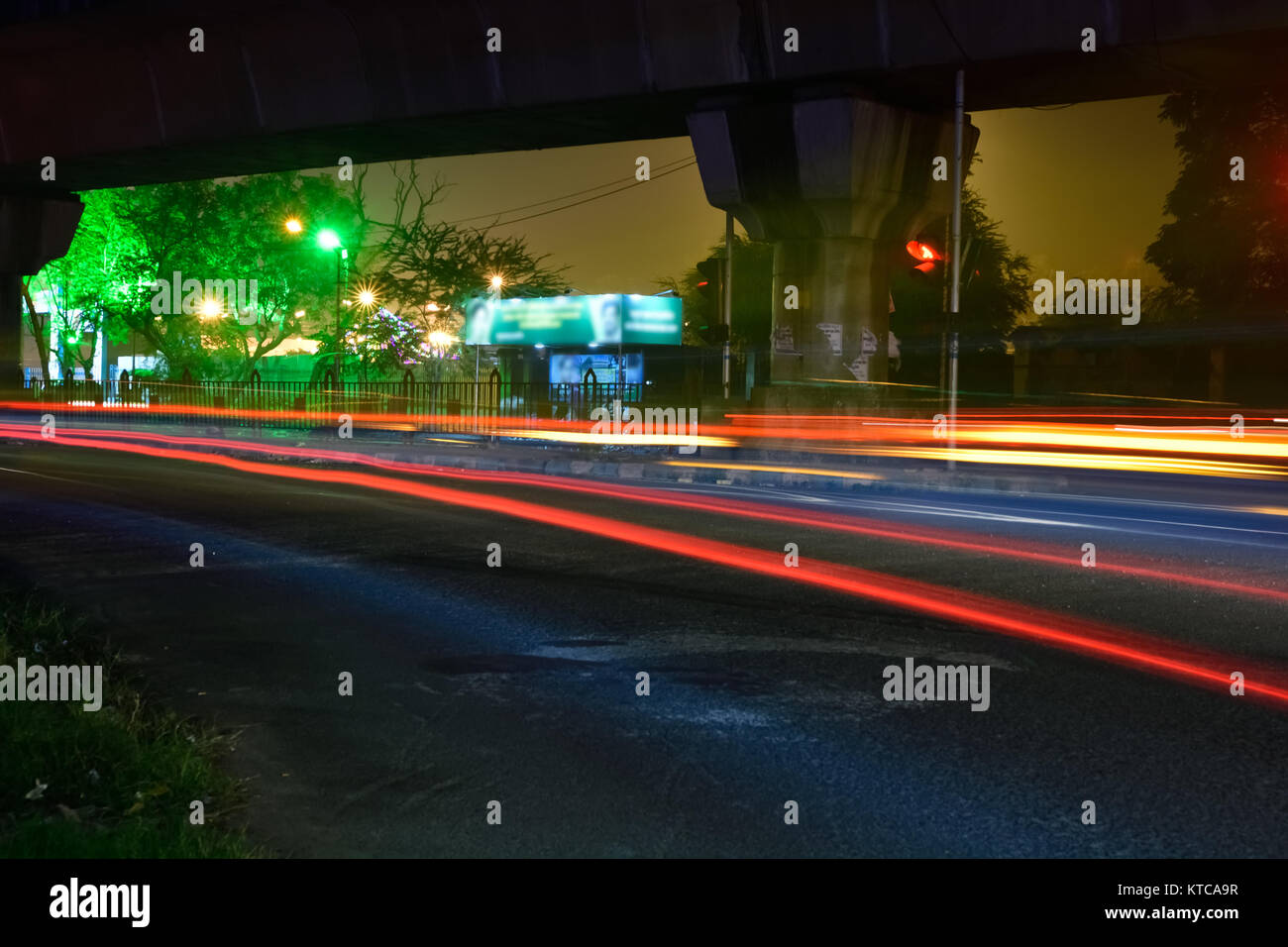 Traffic light trail Stock Photo - Alamy