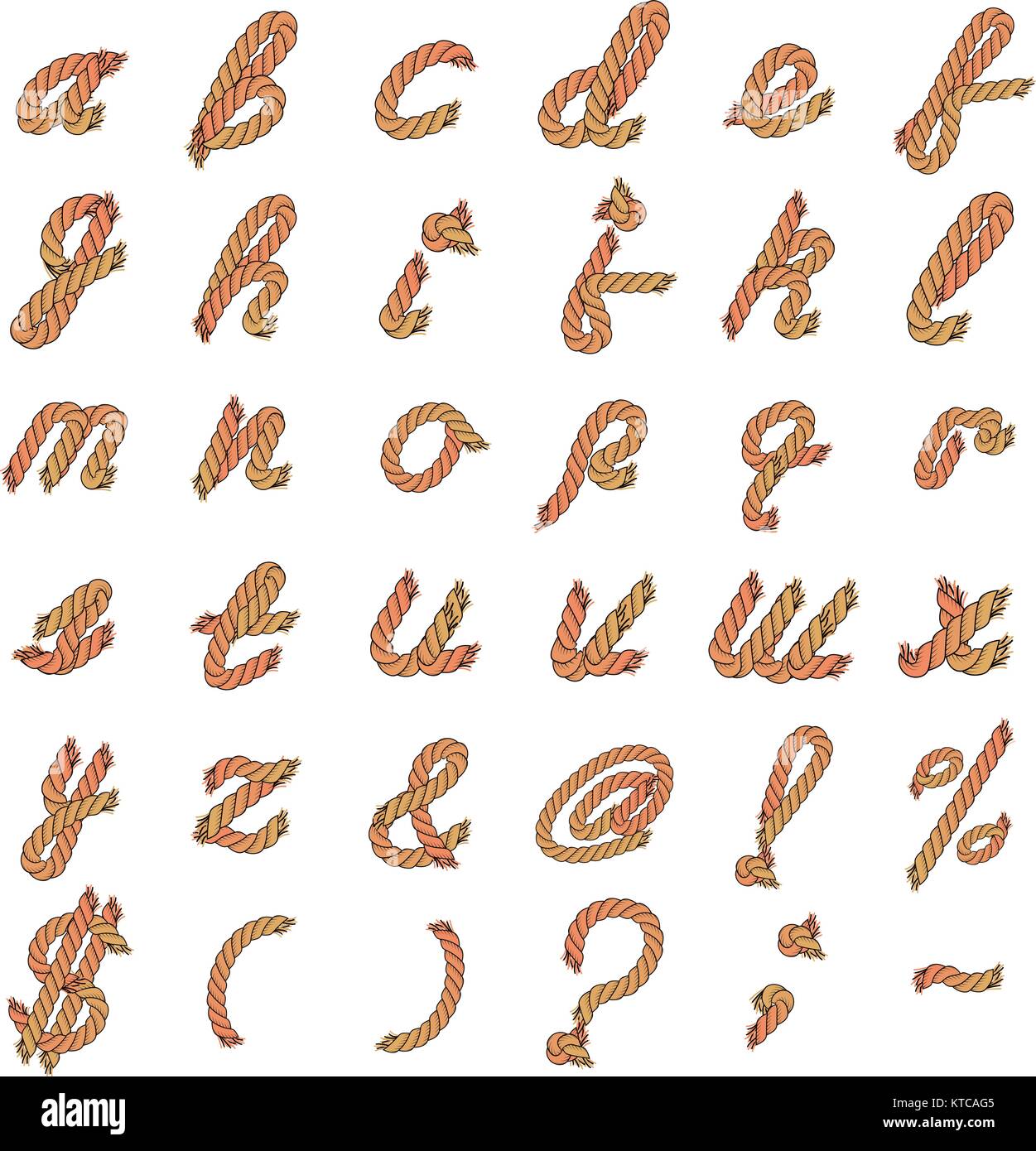 Colorful Vector Rope Alphabet Stock Vector Image & Art - Alamy