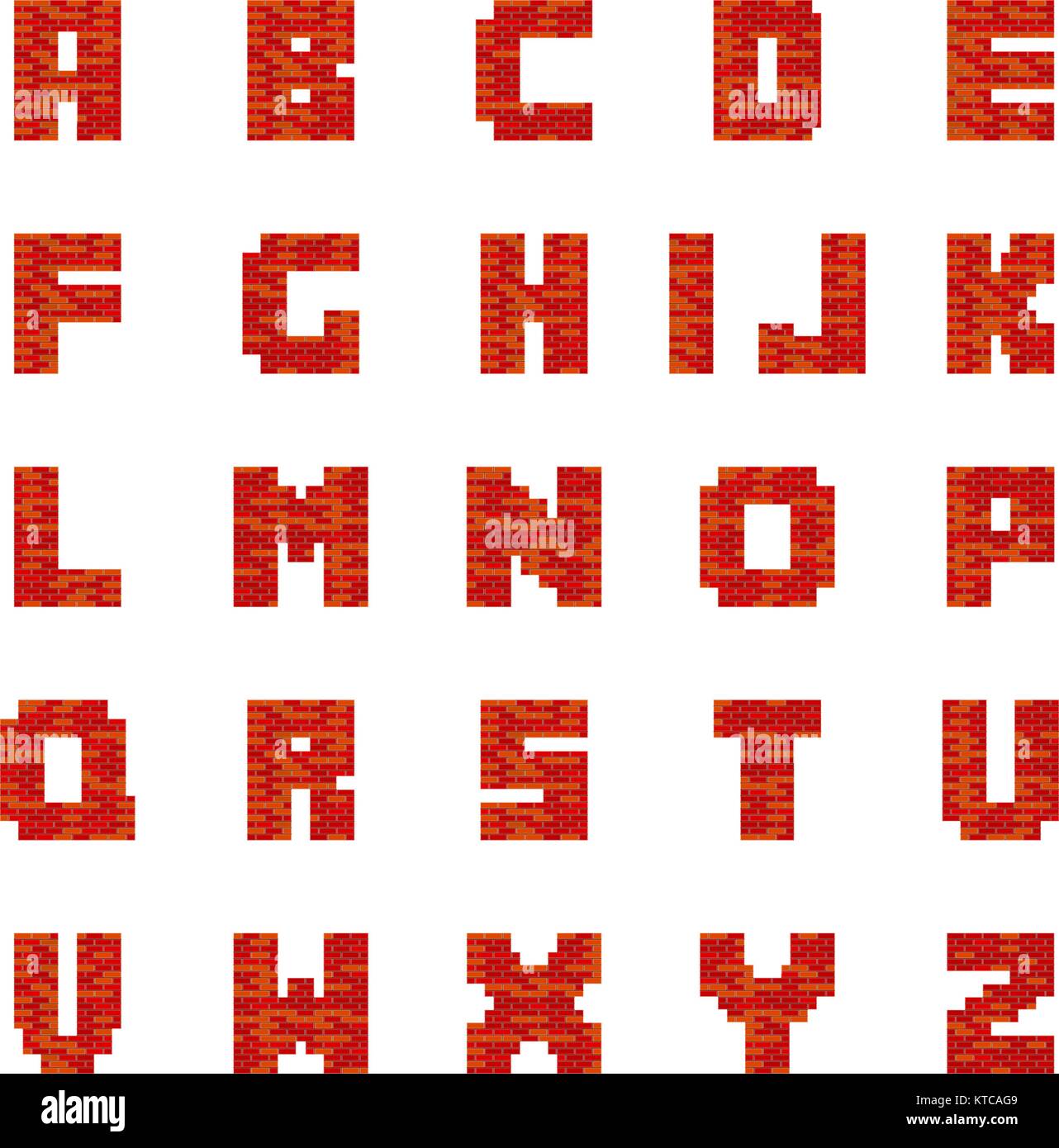 Red Brick Letters Stock Vector Image & Art - Alamy