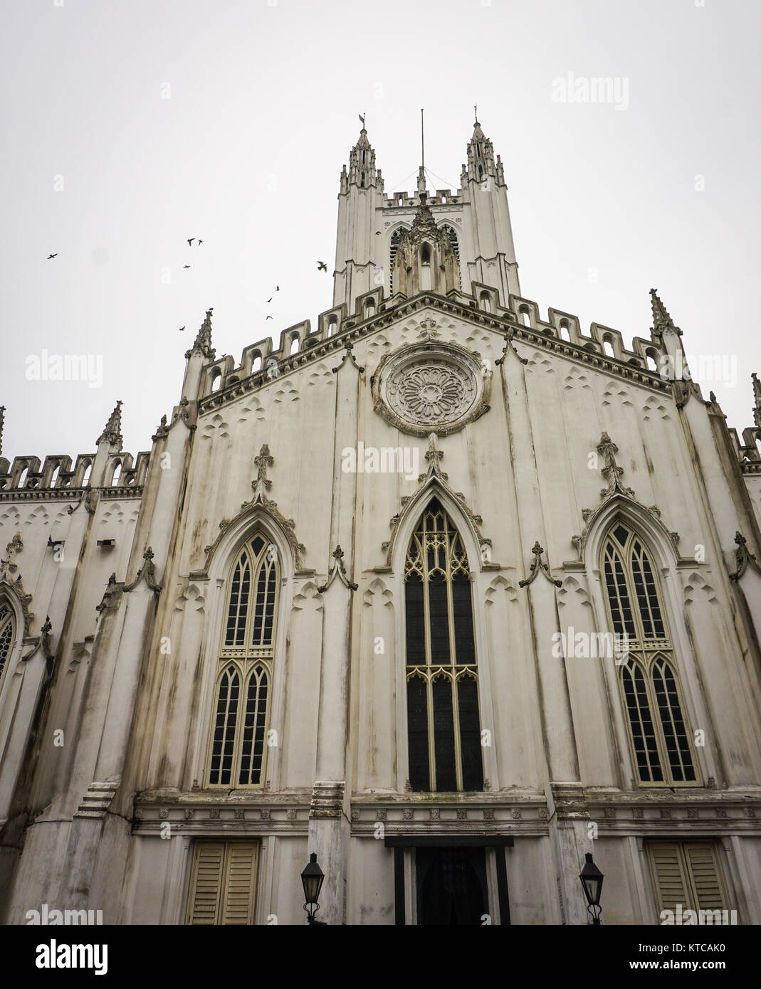 View of St. Paul Cathedral in Kolkata, India. The Cathedral is an ...