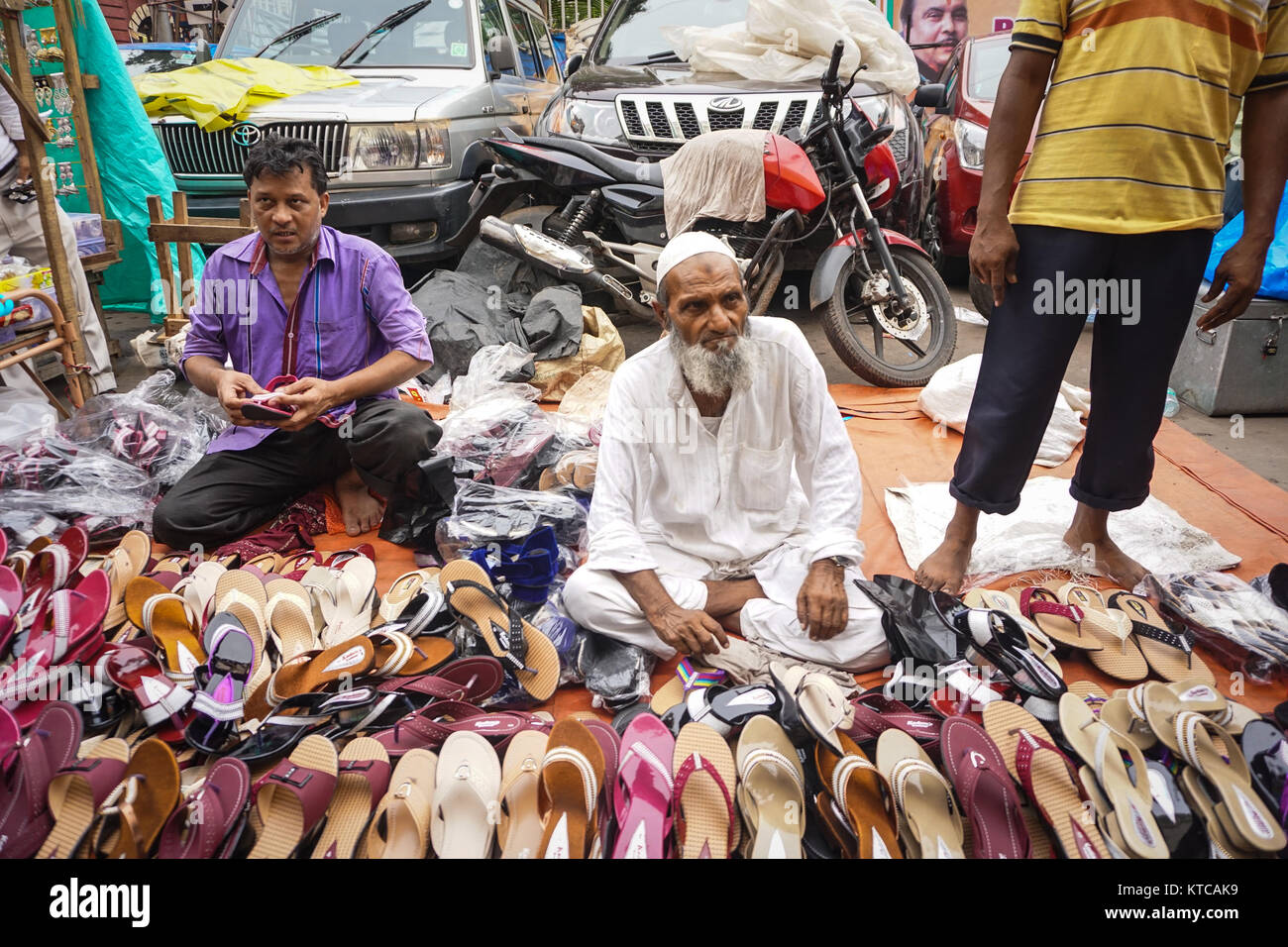 Bodhgaya, India - Jul 8, 2015. Indian vendors at a crowded market in ...