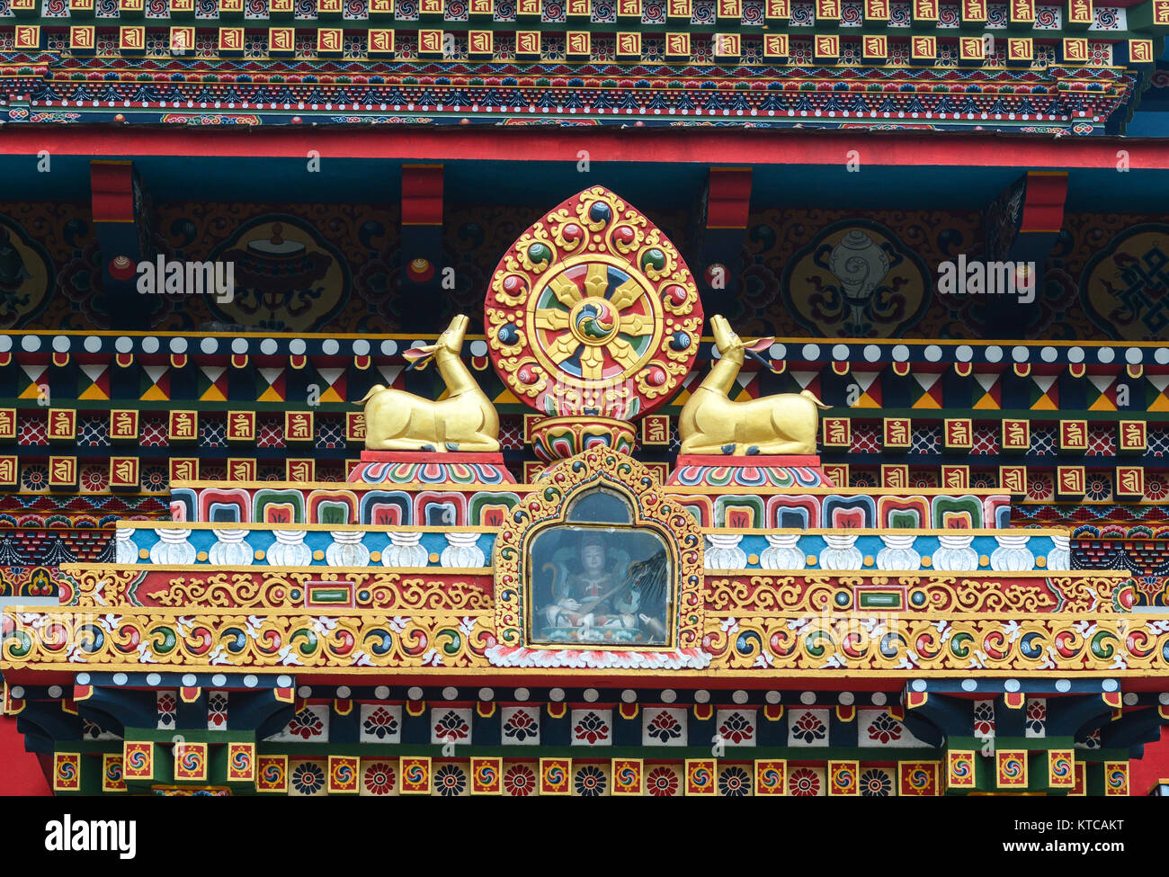 Details of Bhutanese Buddhist temple in Bodhgaya, India Stock Photo - Alamy