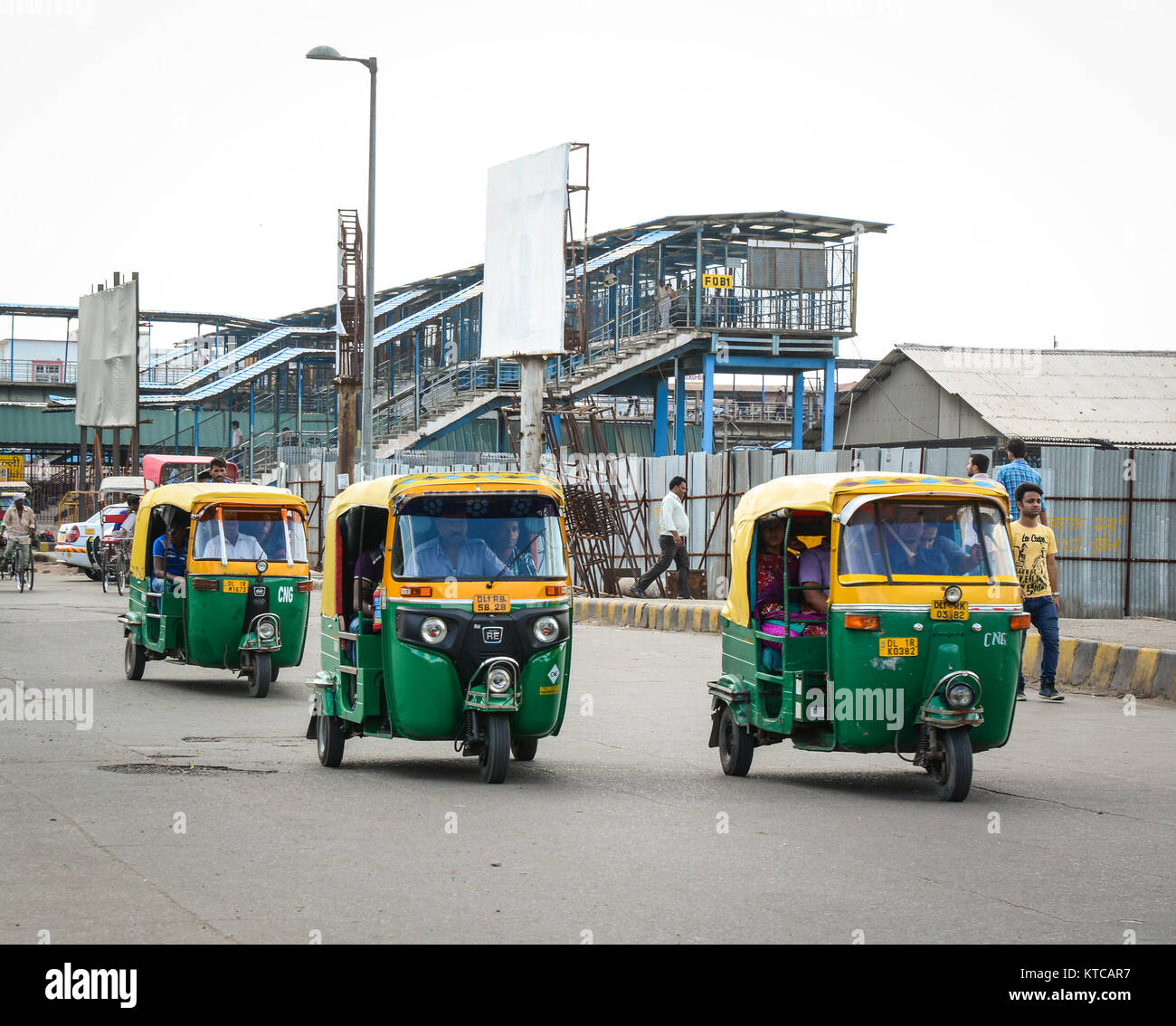 Delhi, India - Jul 26, 2015. Private auto rickshaw three-weeler tuk-tuk ...