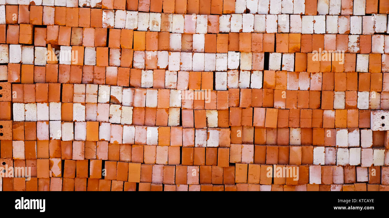 Pile of bricks at the construction site, background, texture Stock ...