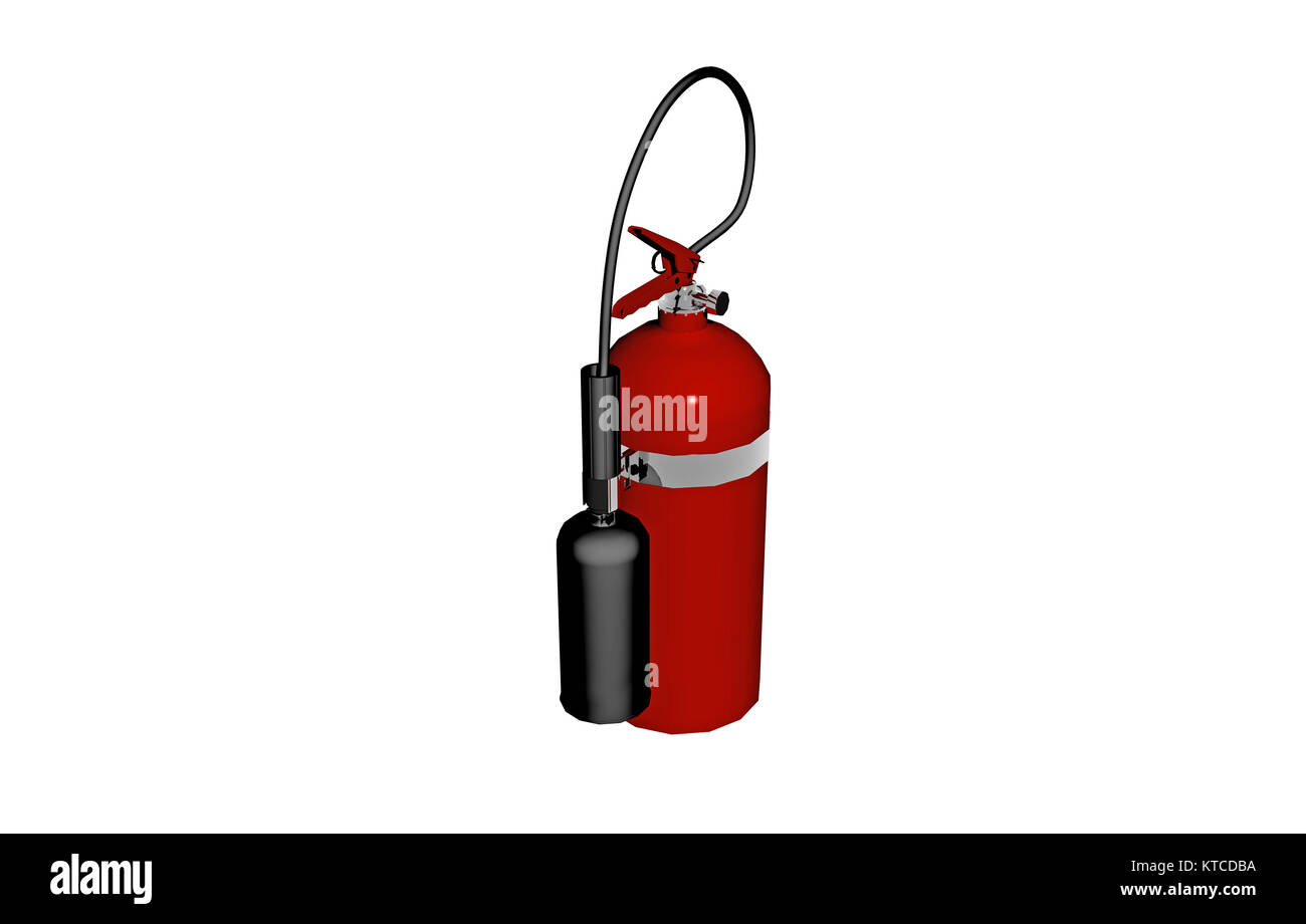 fire extinguisher with hose released Stock Photo - Alamy