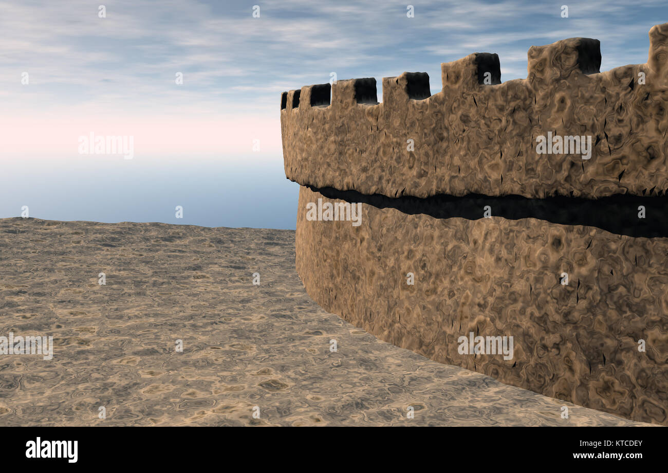castle wall with battlements Stock Photo - Alamy