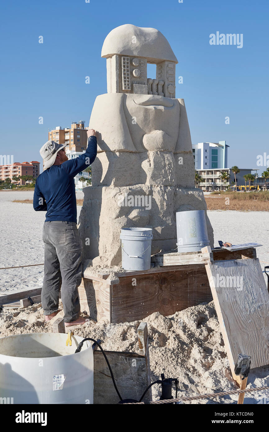 Sand sculpture being build by contestant in Sanding Ovation sand ...