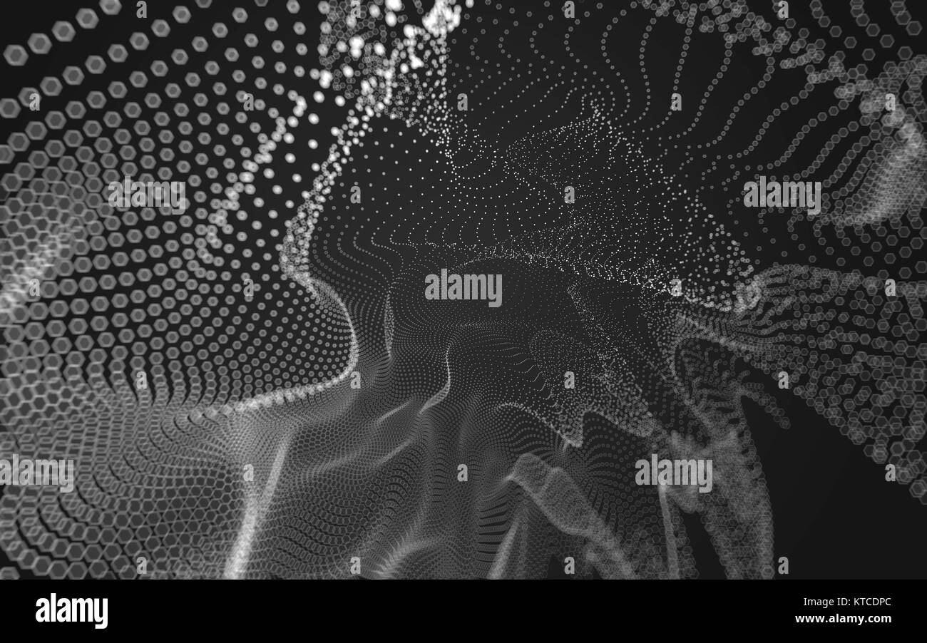 Abstract polygonal space low poly dark background, 3d rendering Stock ...