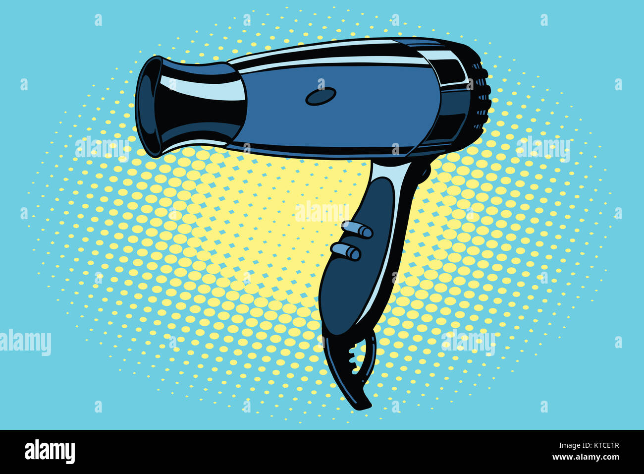 Blue Hairdryer for drying hair Stock Photo - Alamy