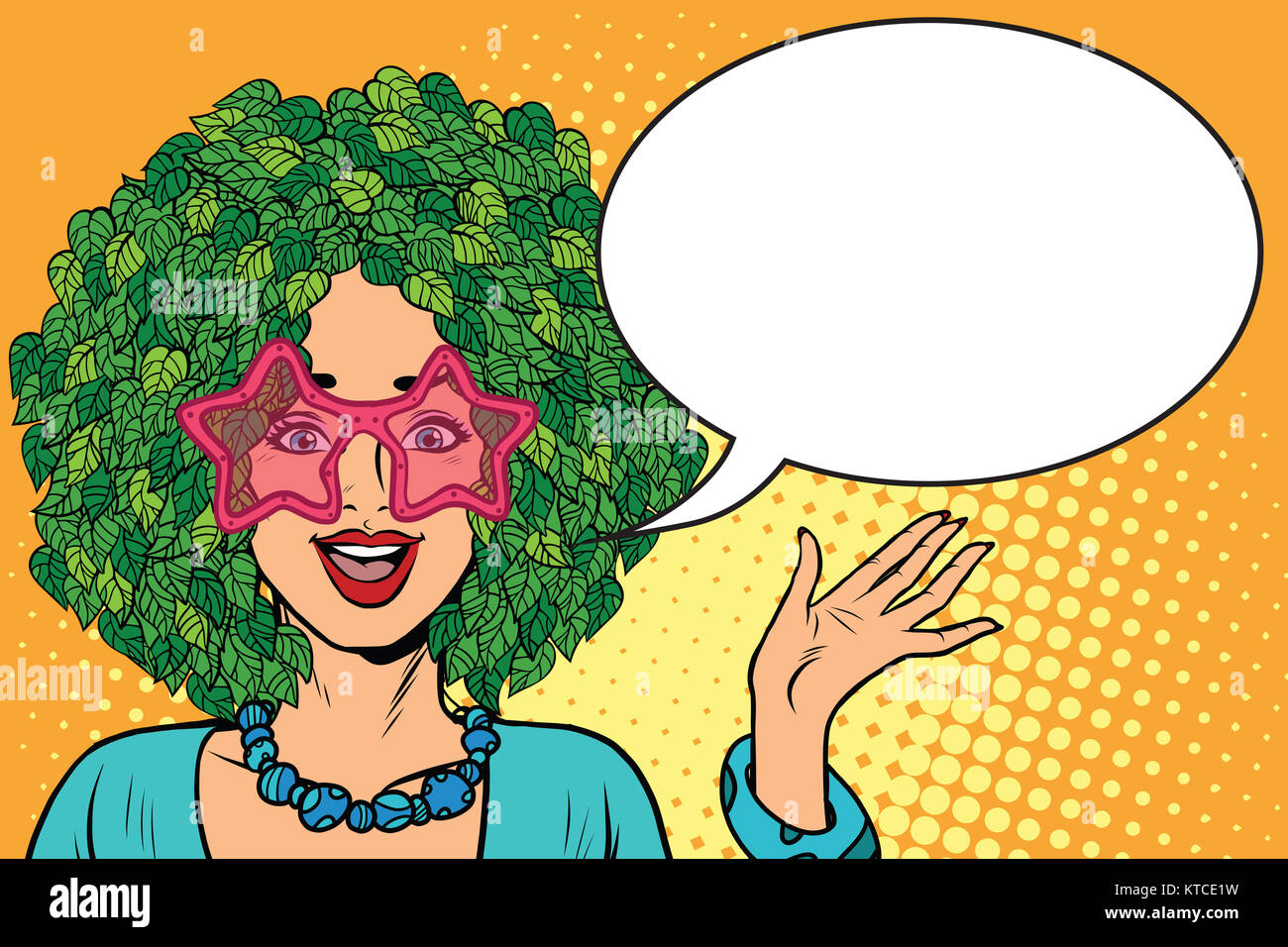 Environmentalist woman with hair in a forest Stock Photo - Alamy