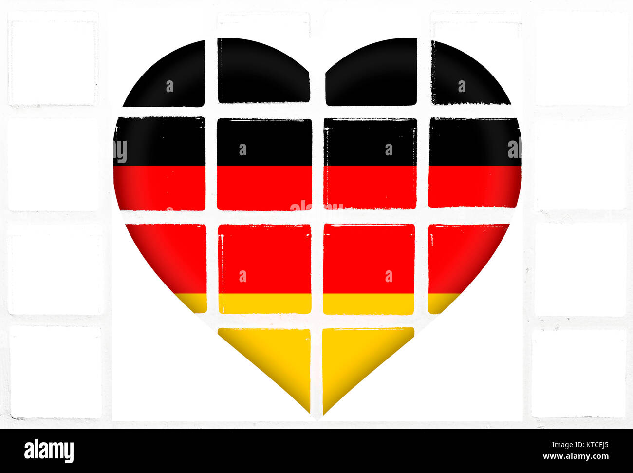 Glazed tiles germany flag heart Stock Photo - Alamy