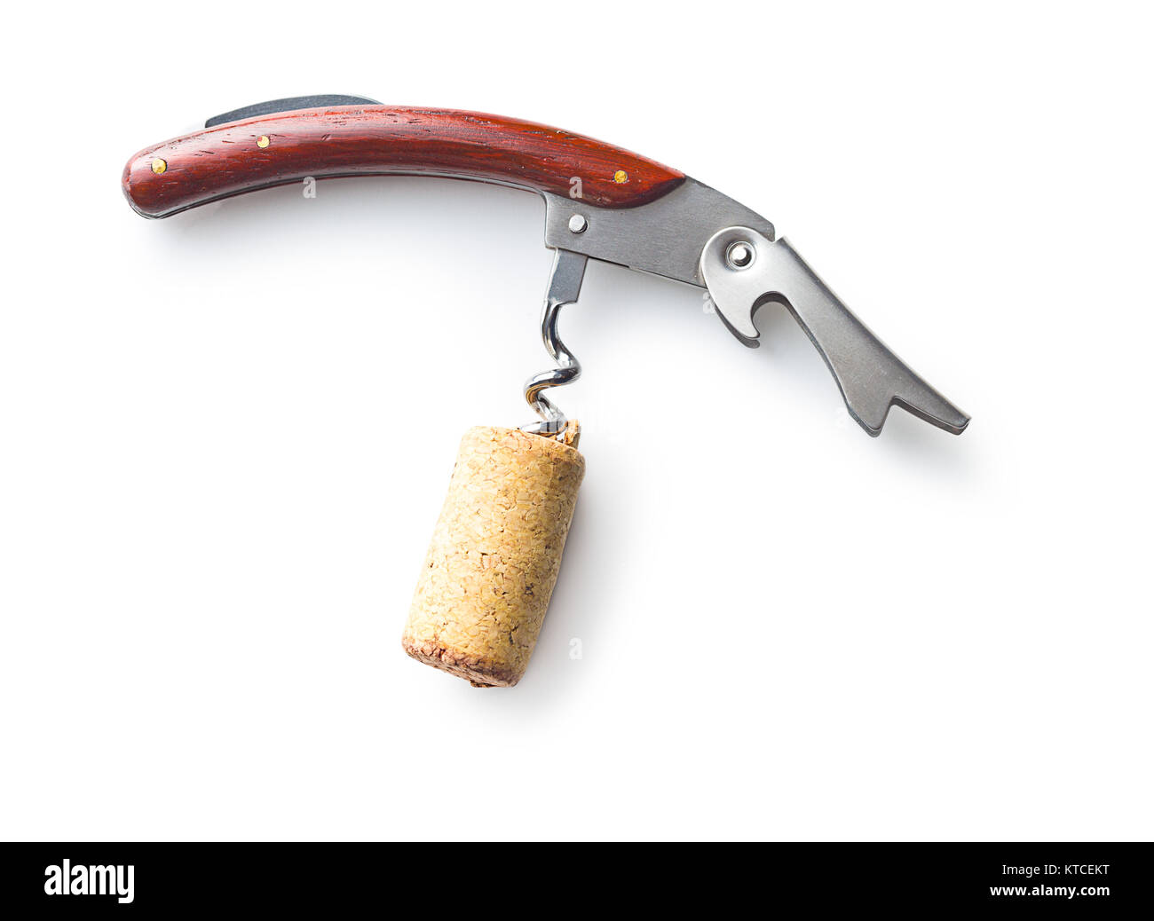 Corkscrew with cork Stock Photo - Alamy