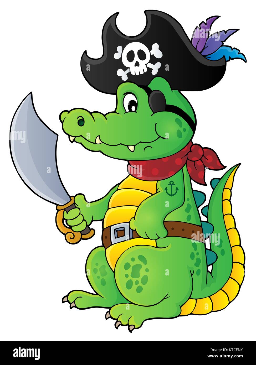 Pirate crocodile theme 1 Stock Photo - Alamy