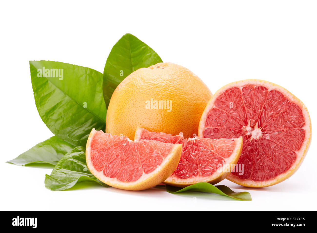 Ripe grapefruit on a white background Stock Photo - Alamy