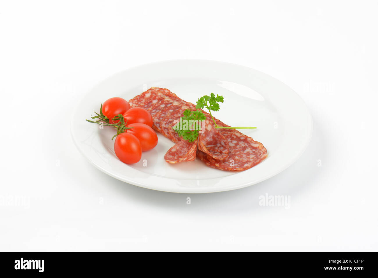 thin slices of salami Stock Photo - Alamy