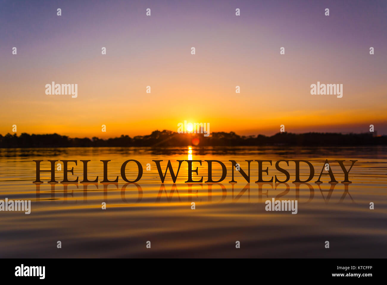'HELLO WEDNESDAY ' with sunset water Stock Photo - Alamy