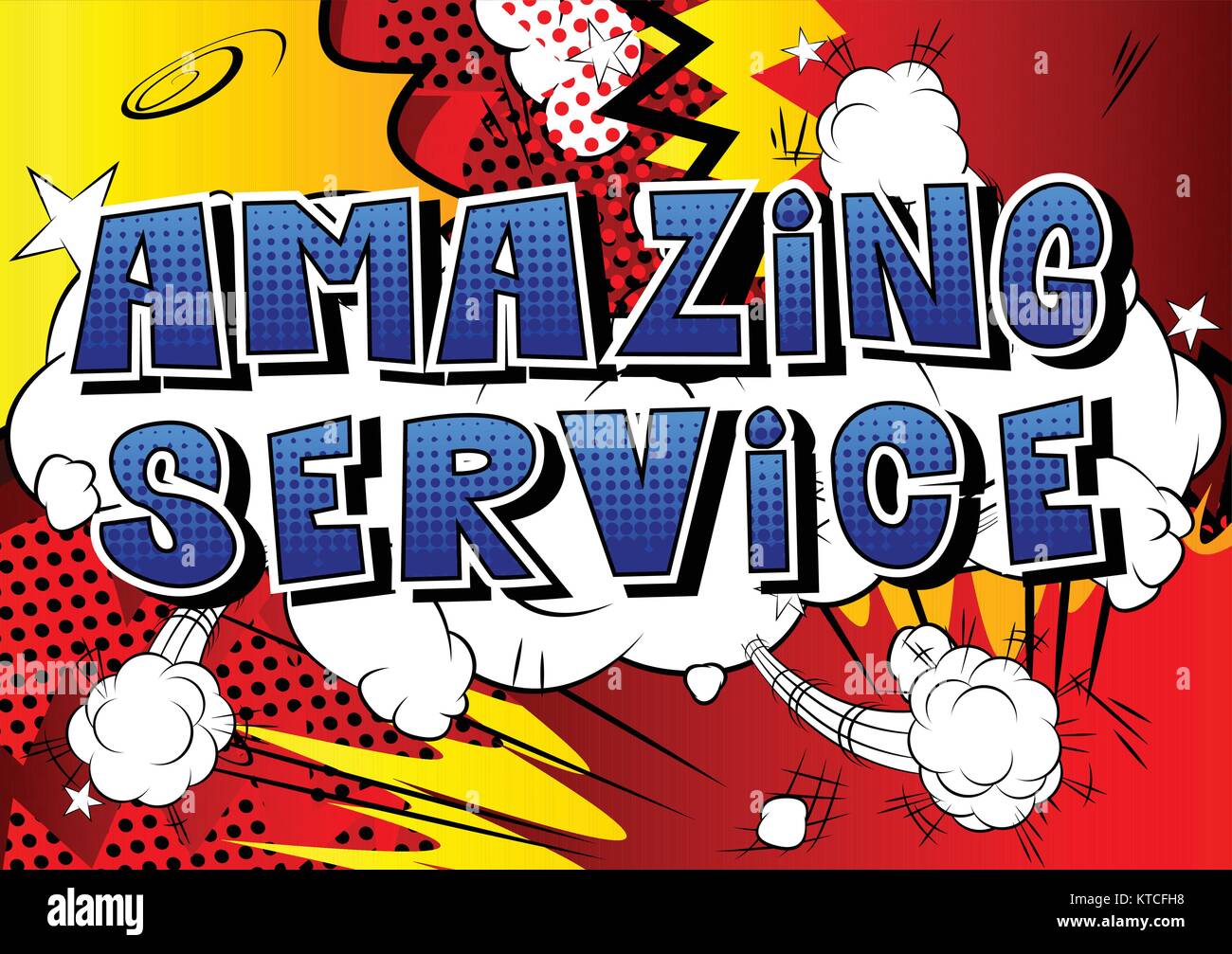 Amazing Service - Comic book style word on abstract background Stock ...