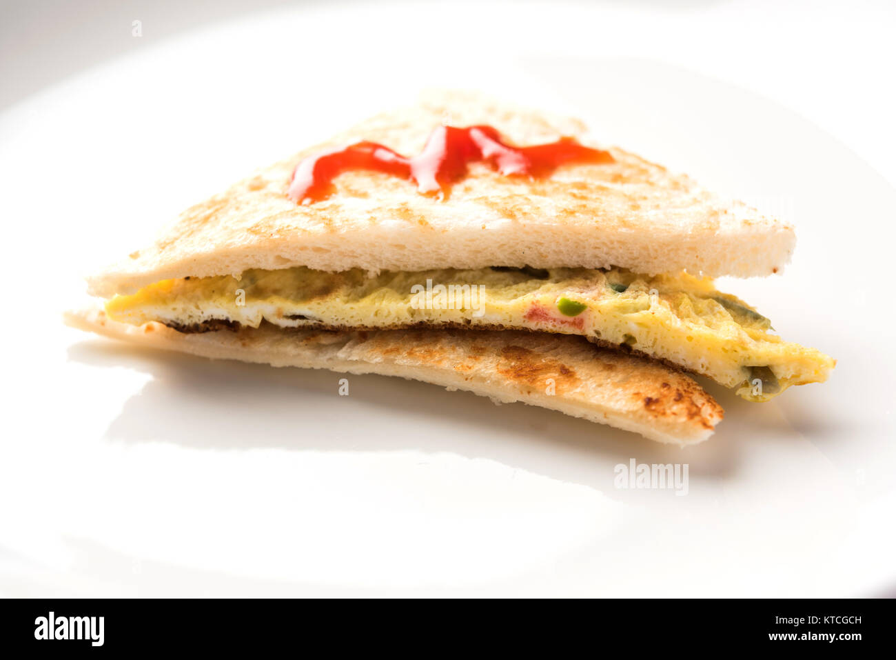 Indian Bread omelette / omlet / omlete sandwich served with tomato ...