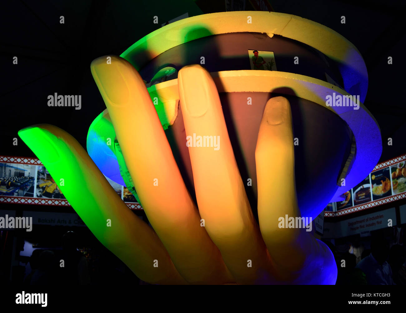 Colorful raised hand in hi-res stock photography and images - Alamy