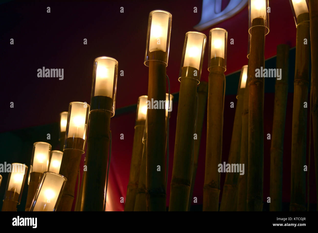 Bamboo Night Lamp Stock Photo - Alamy