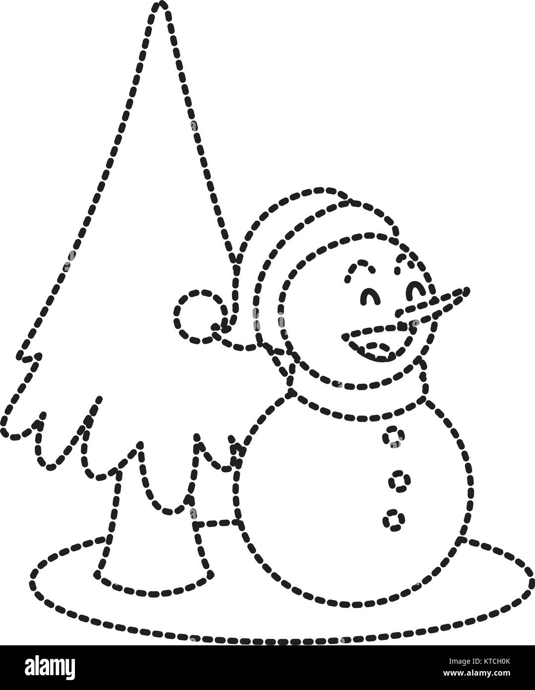 Snowman and tree christmas cartoon Stock Vector Image & Art - Alamy