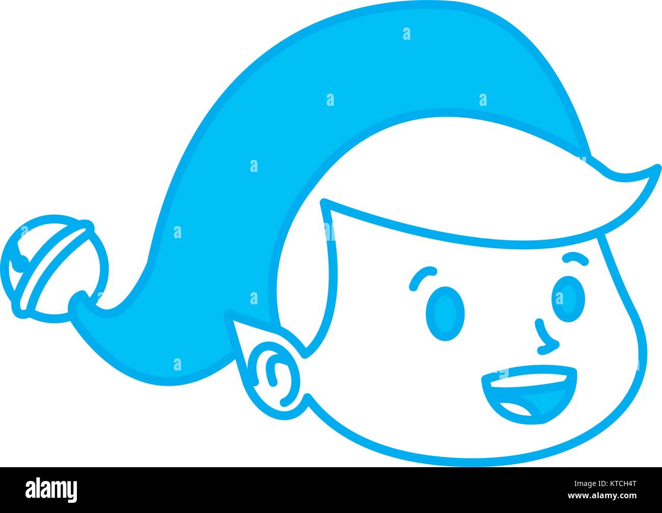 Cute elf face christmas cartoon Stock Vector Image & Art - Alamy