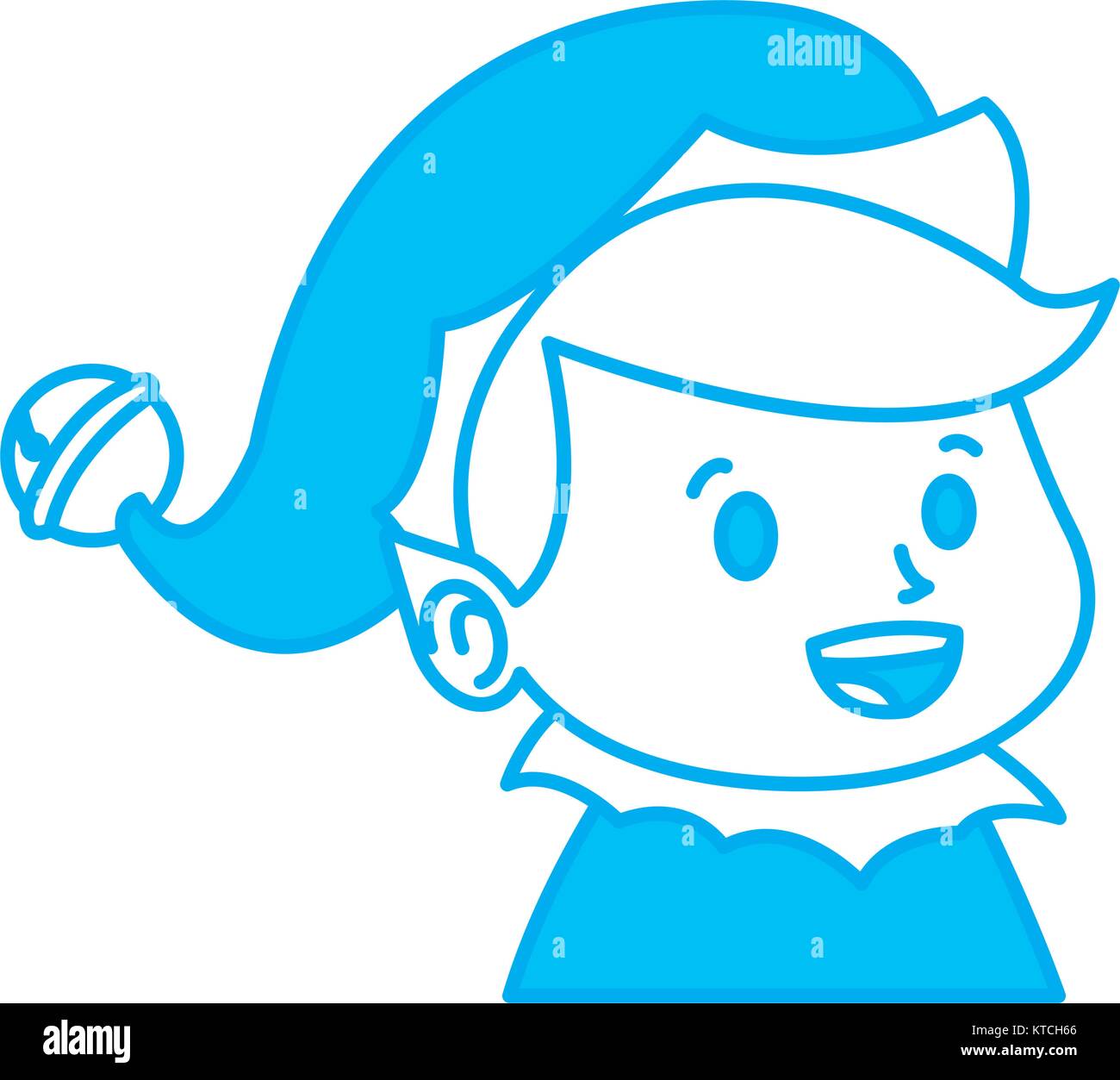 Cute elf face christmas cartoon Stock Vector Image & Art - Alamy