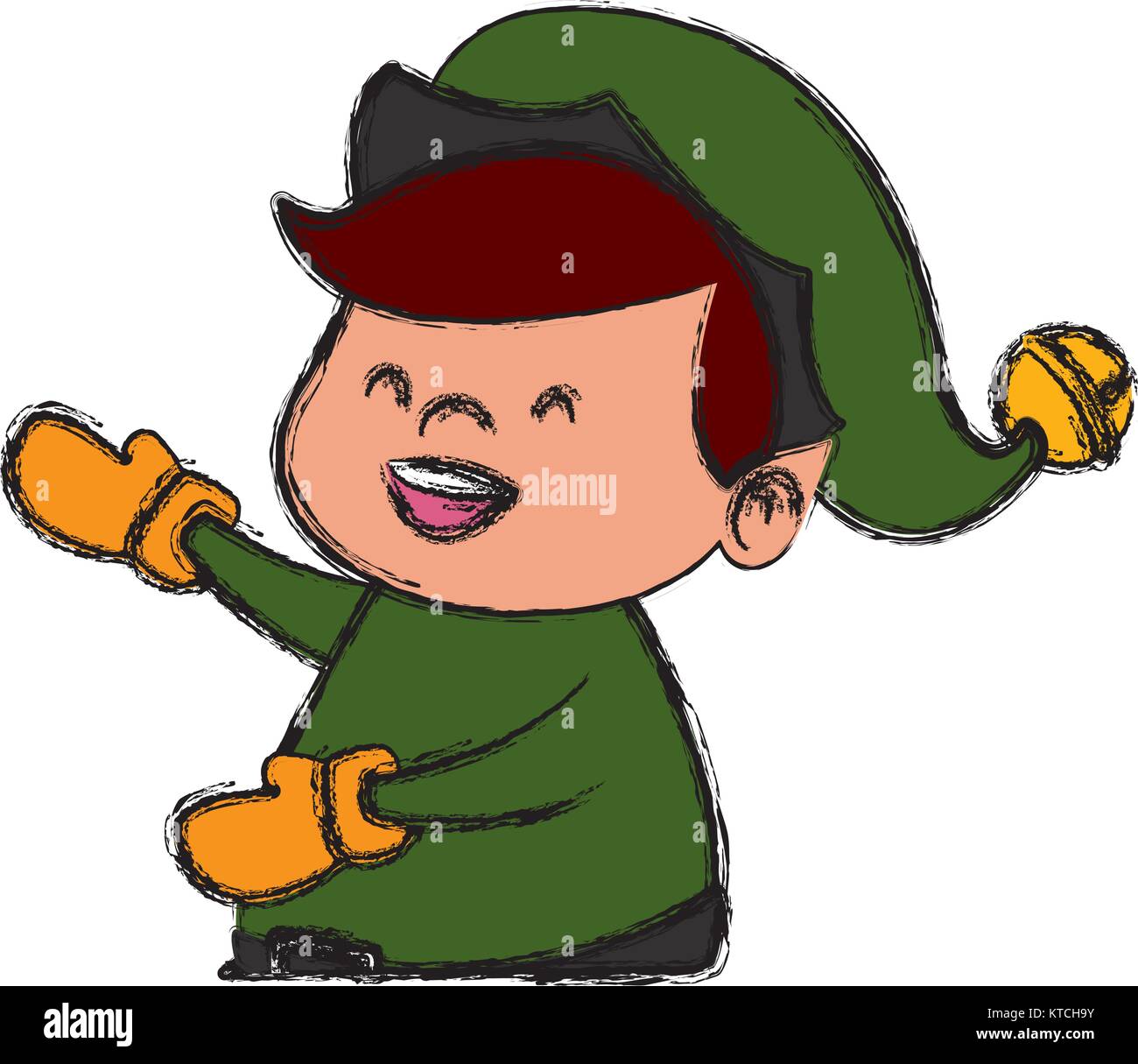 Cute elf christmas cartoon Stock Vector Image & Art - Alamy