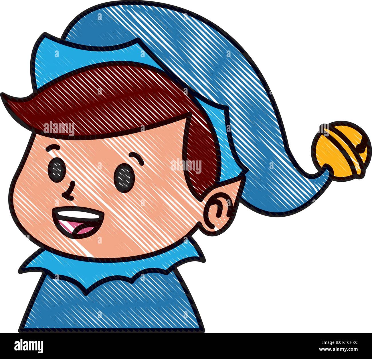 Cute elf face christmas cartoon Stock Vector Image & Art - Alamy