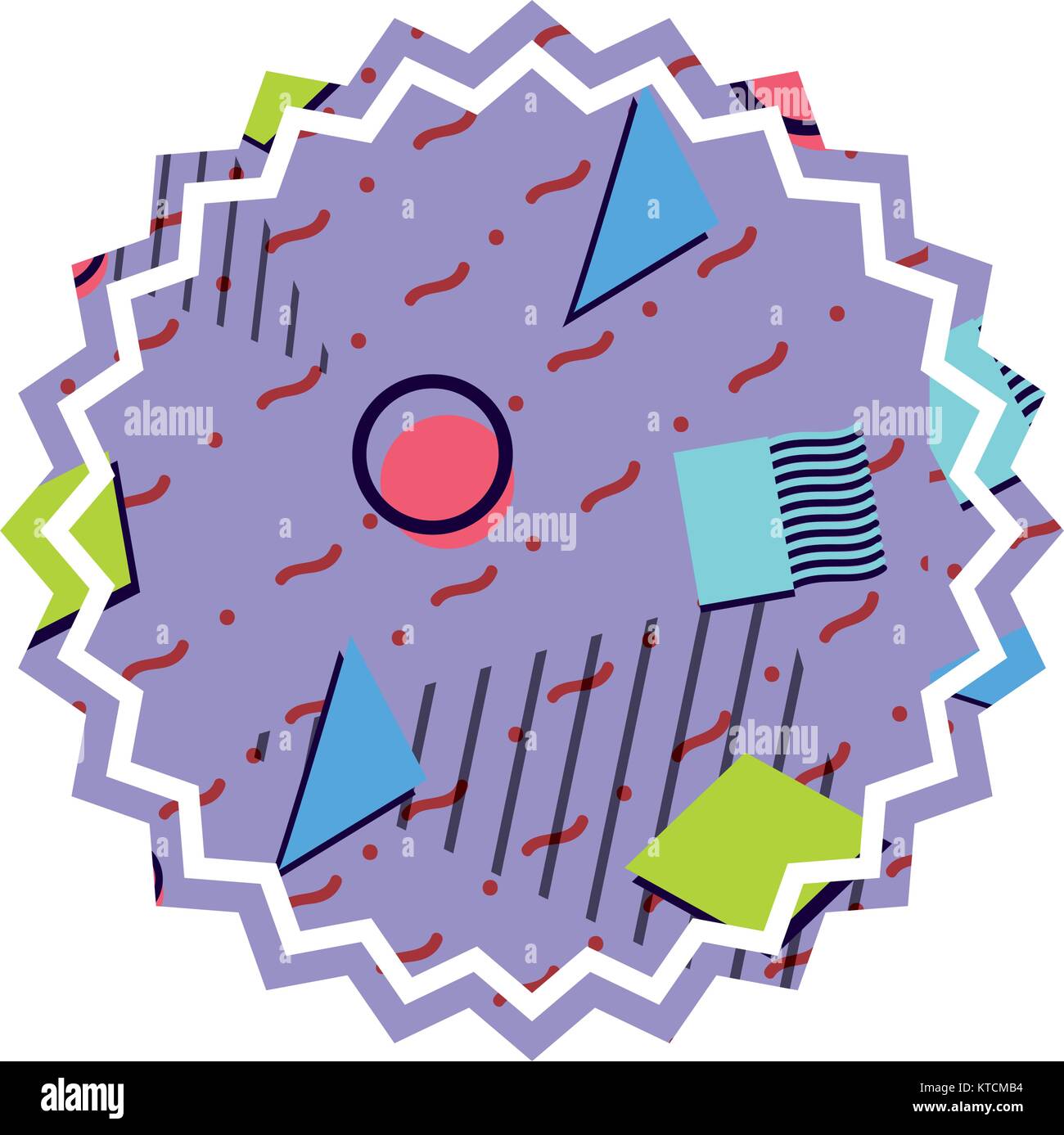 Memphis style seal stamp Stock Vector Image & Art - Alamy