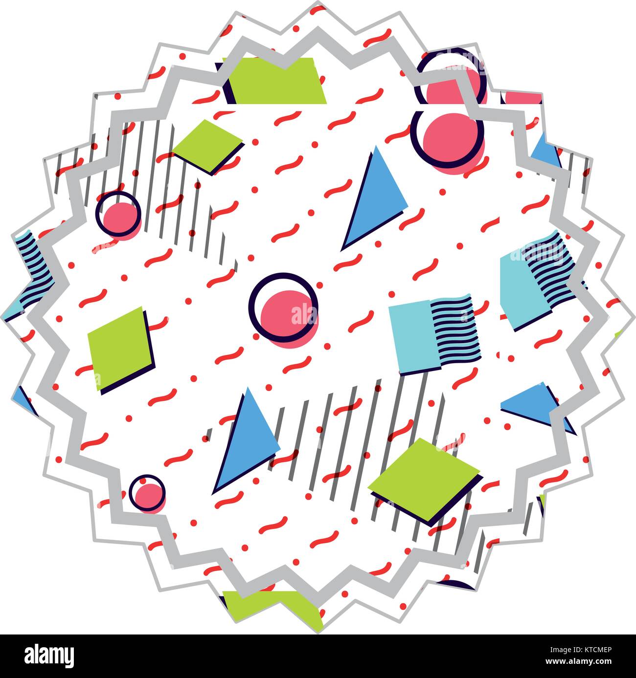 Memphis style seal stamp Stock Vector Image & Art - Alamy