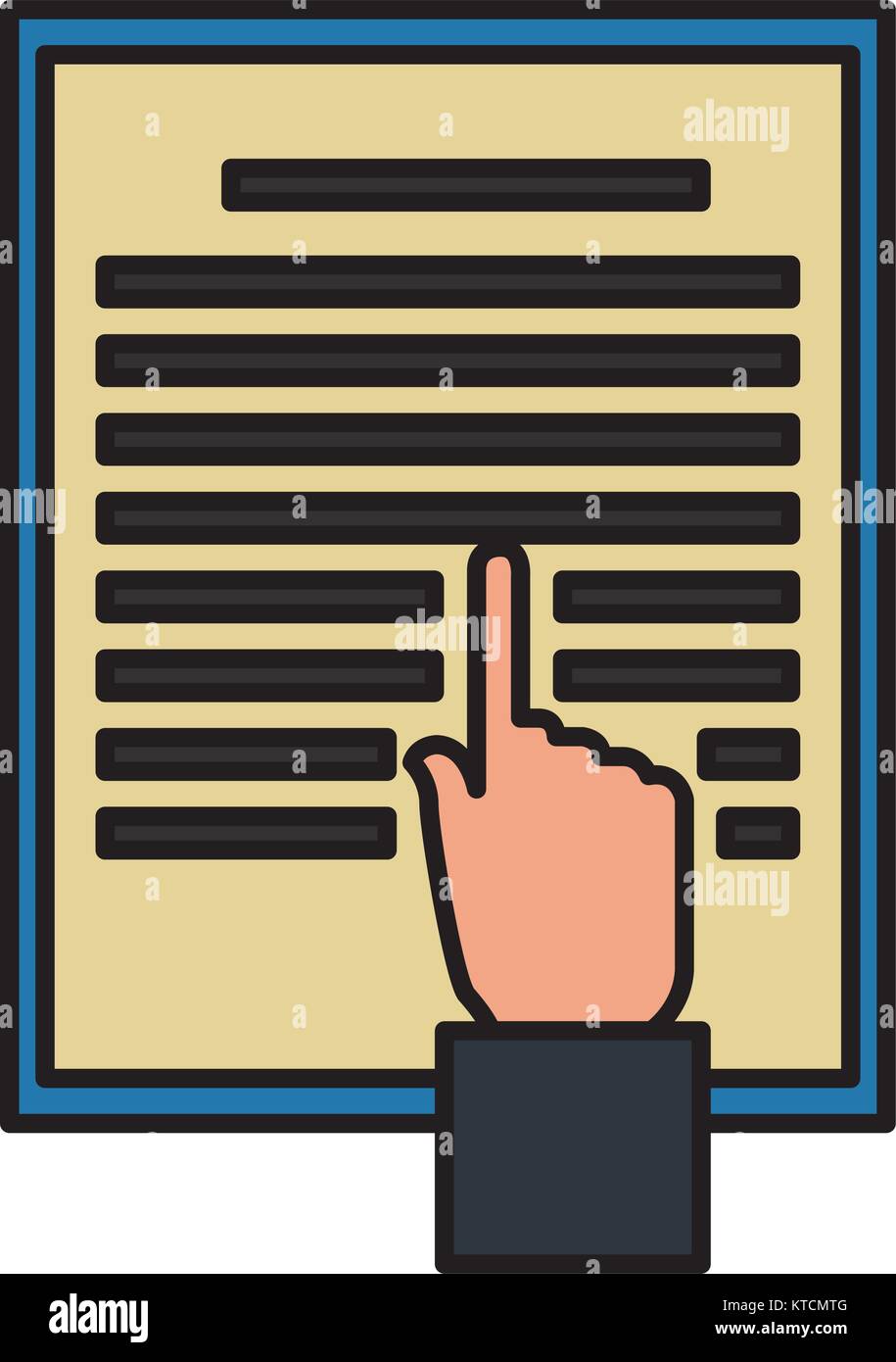 Hand pointing document Stock Vector Image & Art - Alamy