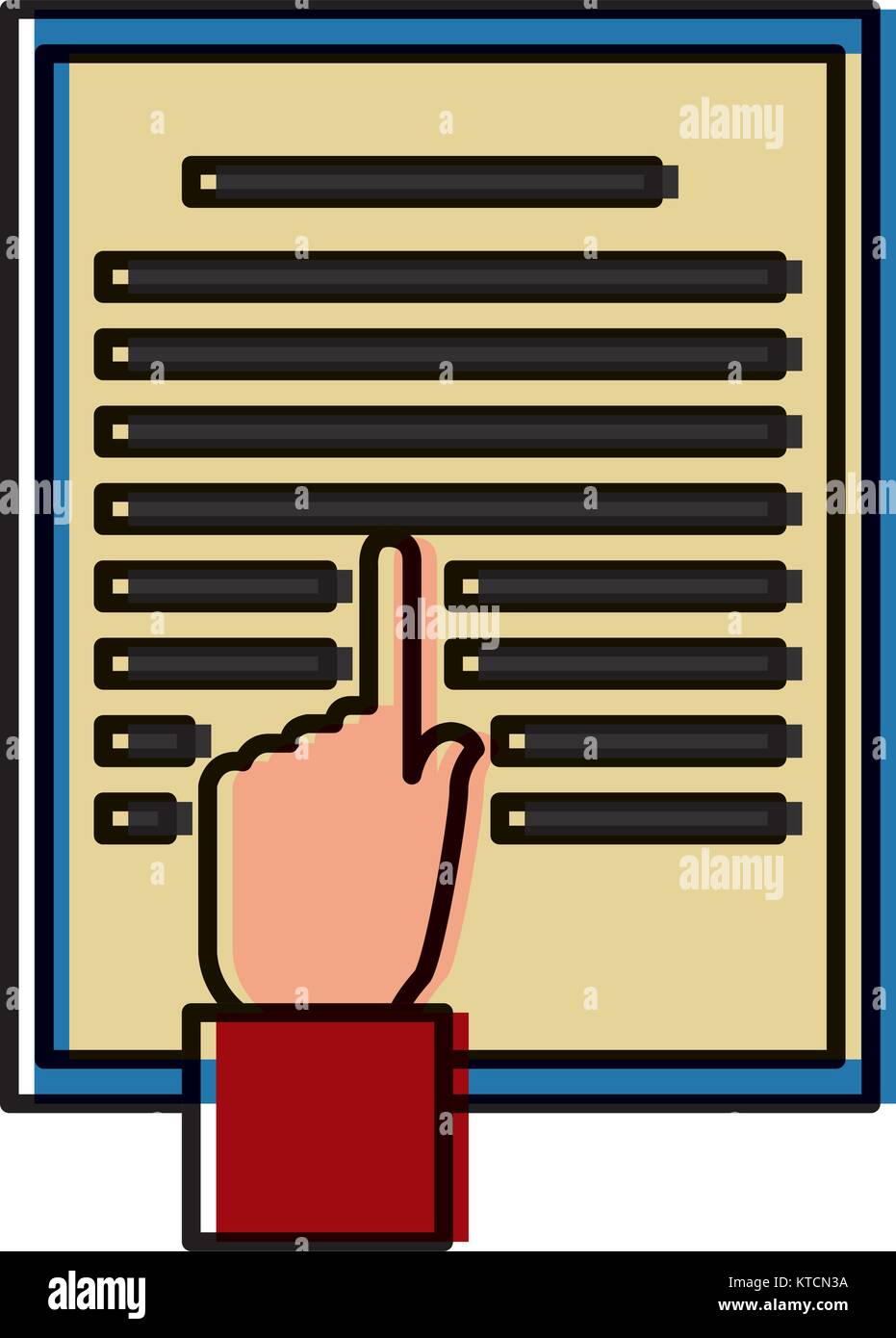 Hand pointing document Stock Vector Image & Art - Alamy