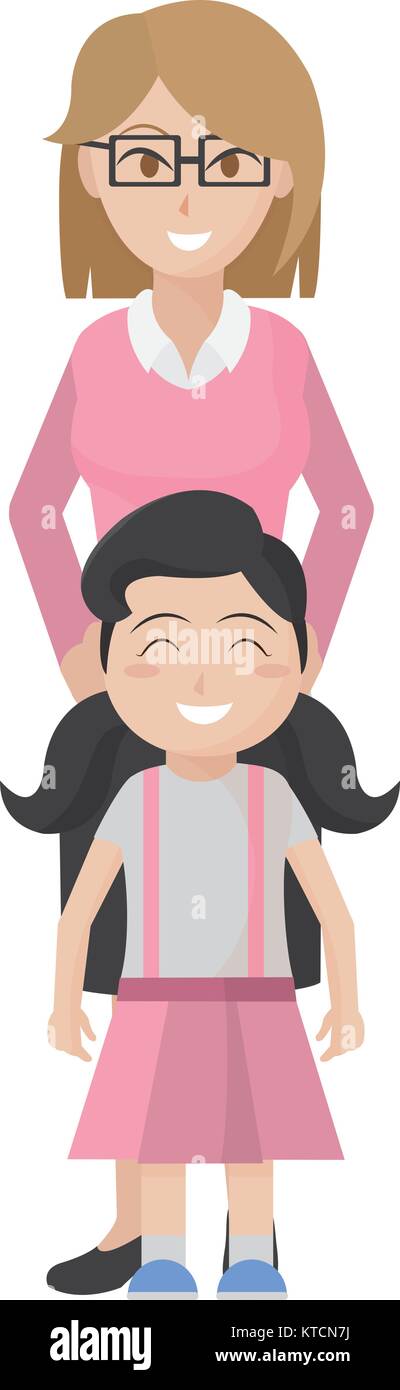 Girl and mother cartoon design Stock Vector Image & Art - Alamy