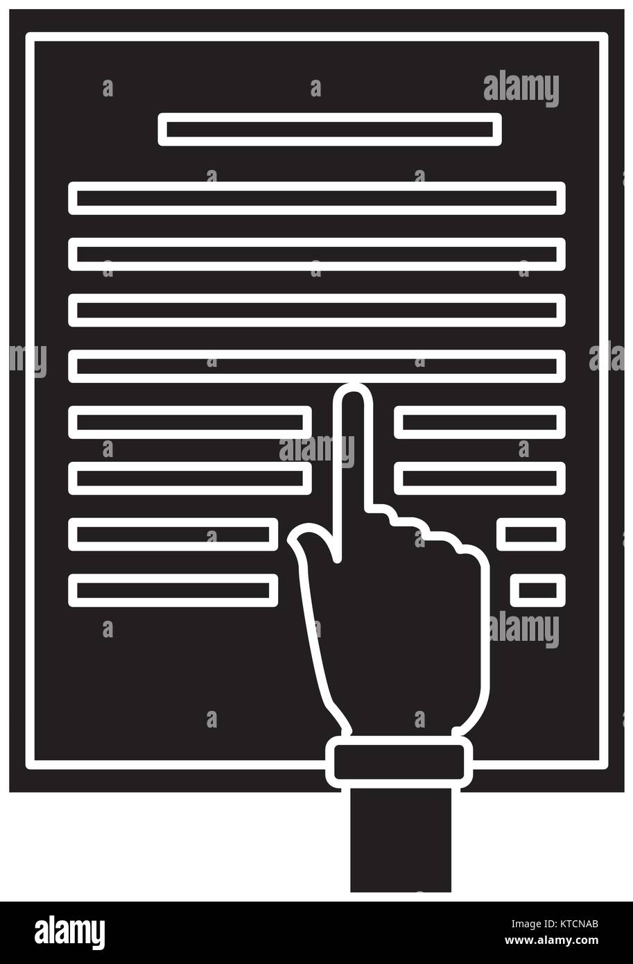 Finger pointing document Stock Vector Images - Alamy