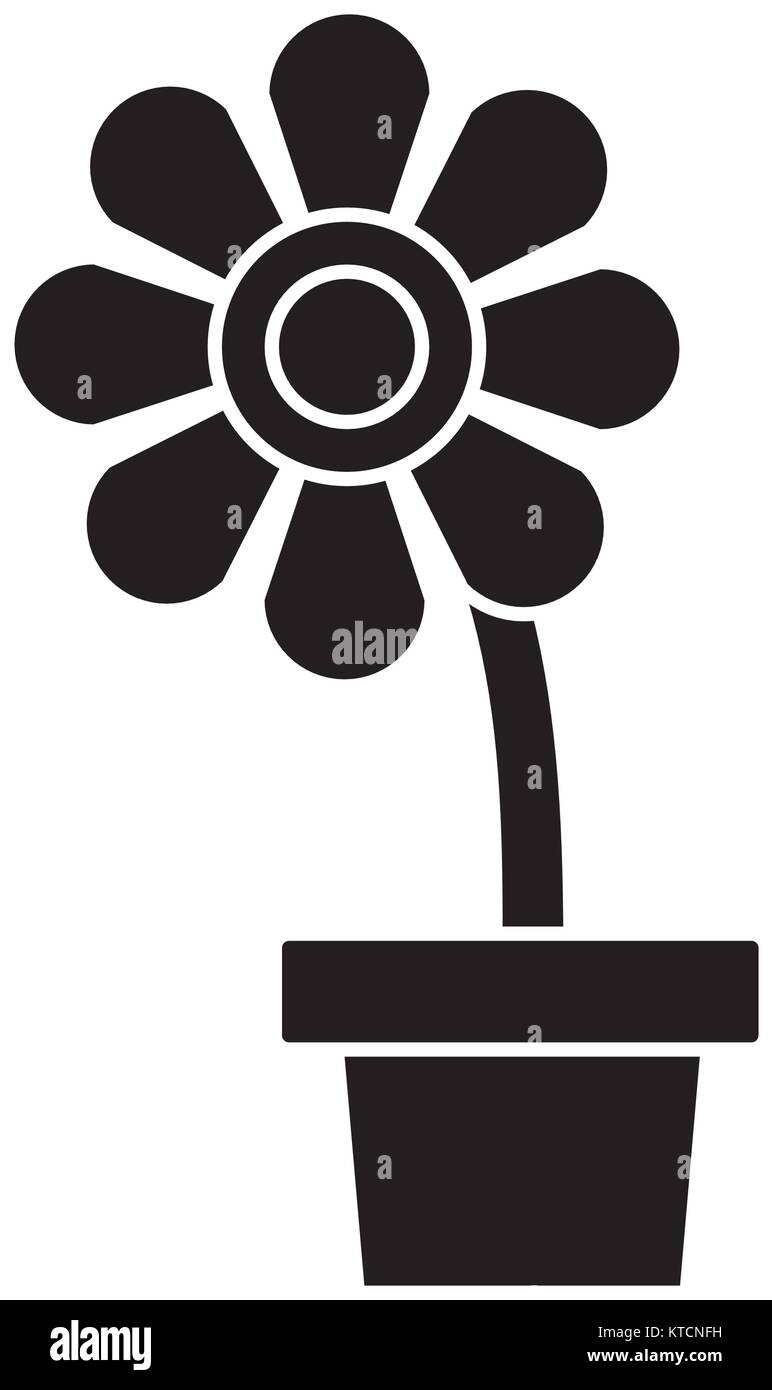 Flower in pot symbol Stock Vector Image & Art - Alamy