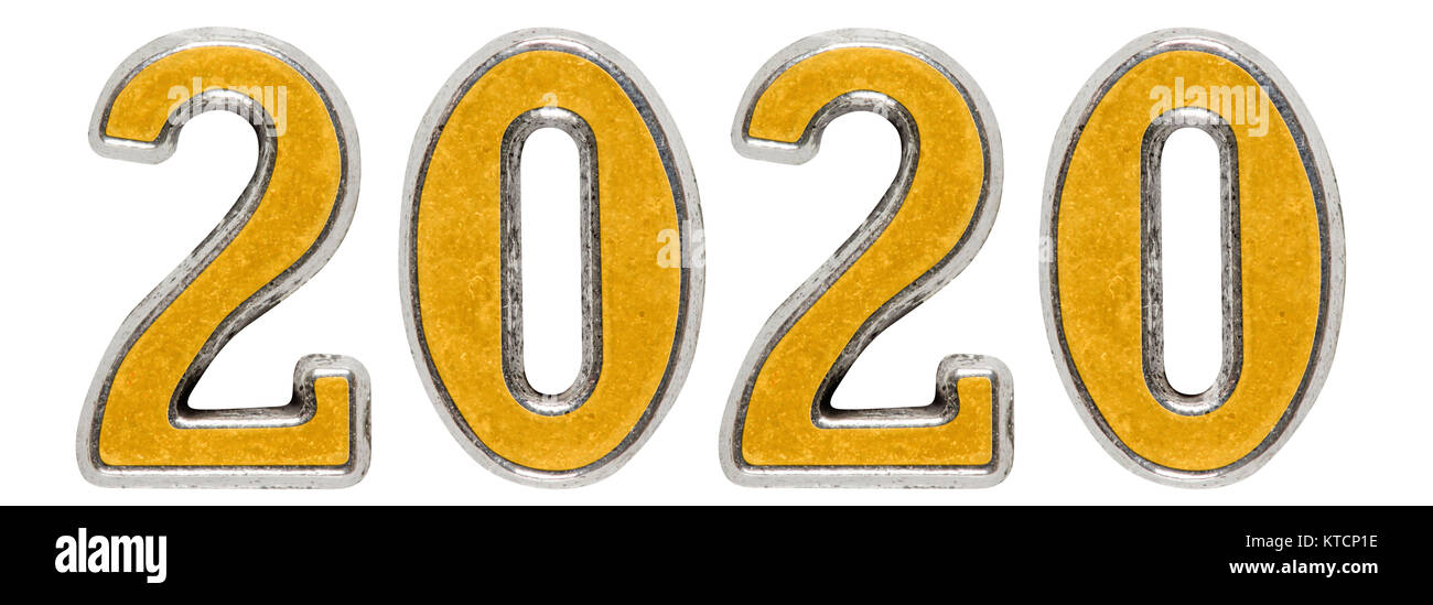 2020 inscription, isolated on white background, 3d render Stock Photo ...