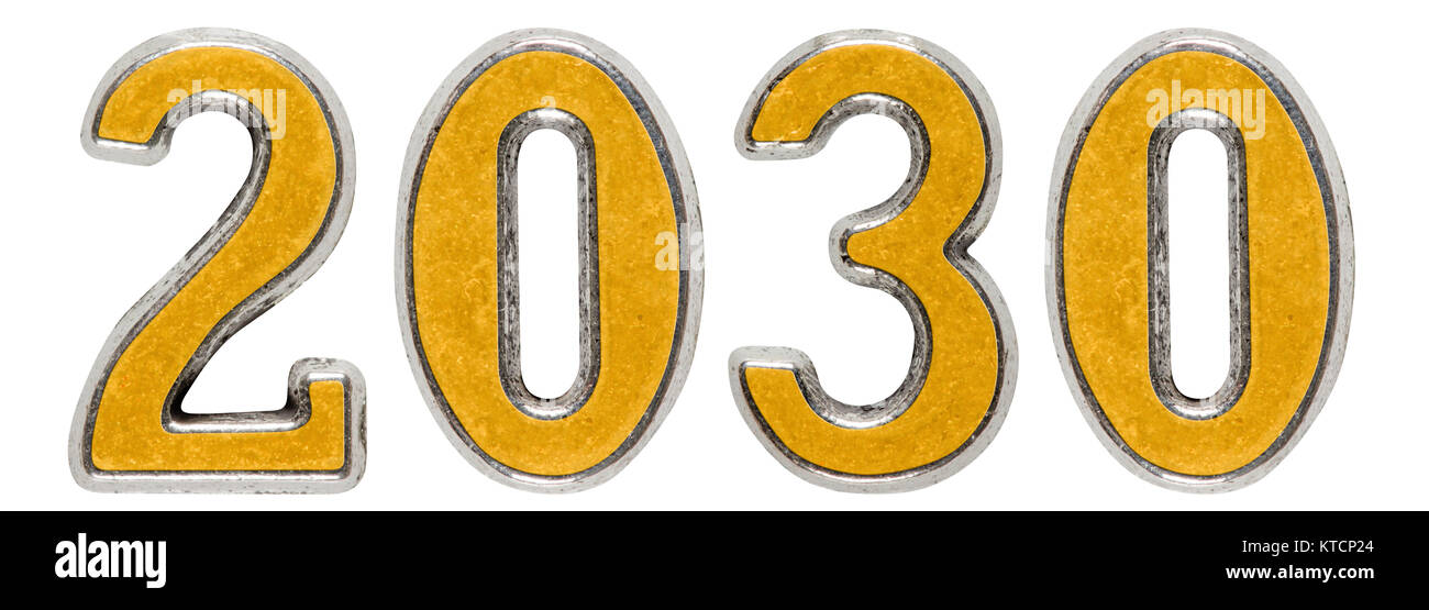 2030 inscription, isolated on white background, 3d render Stock Photo ...