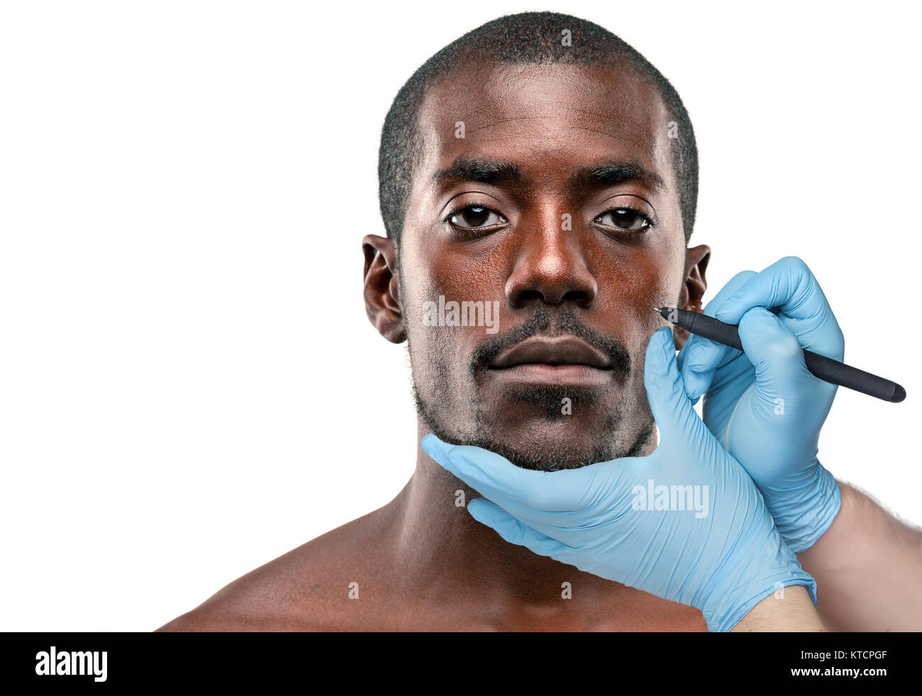 Cosmetic surgery face marks man hi-res stock photography and images - Alamy