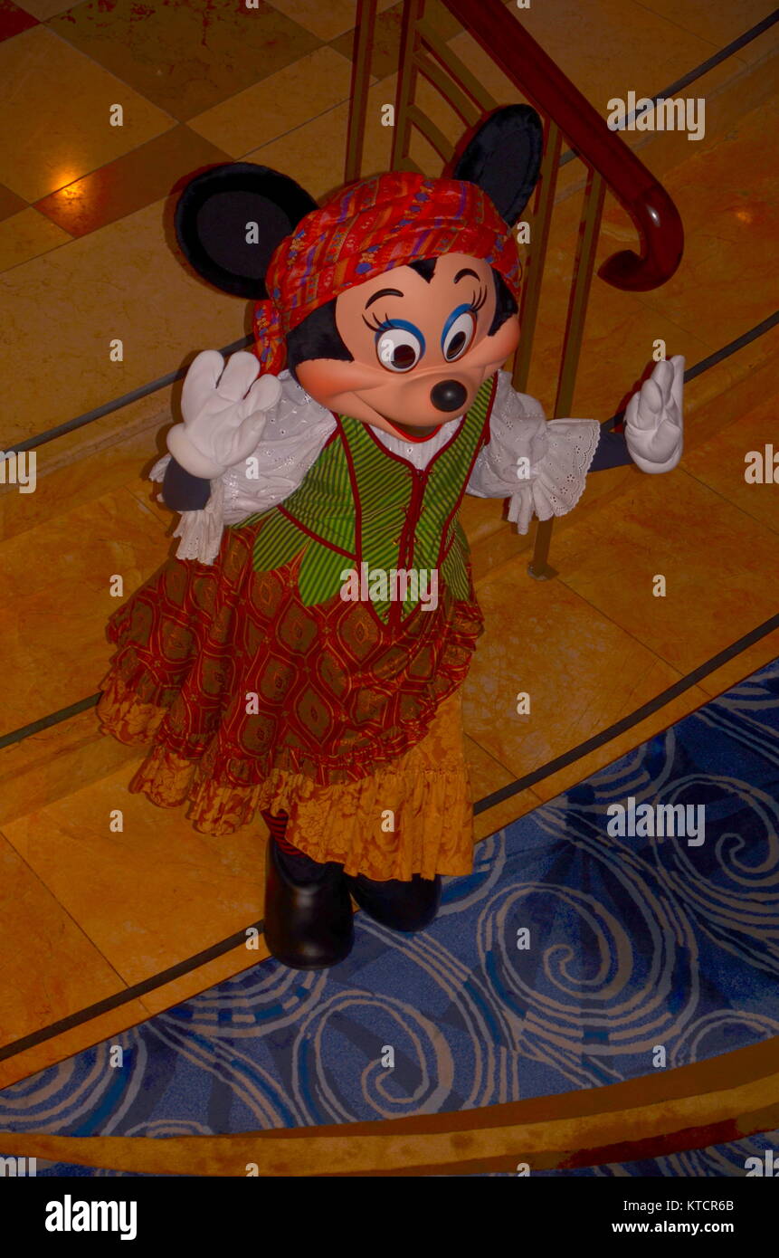Minnie Mouse Character on the Disney Dream cruise ship Stock Photo - Alamy