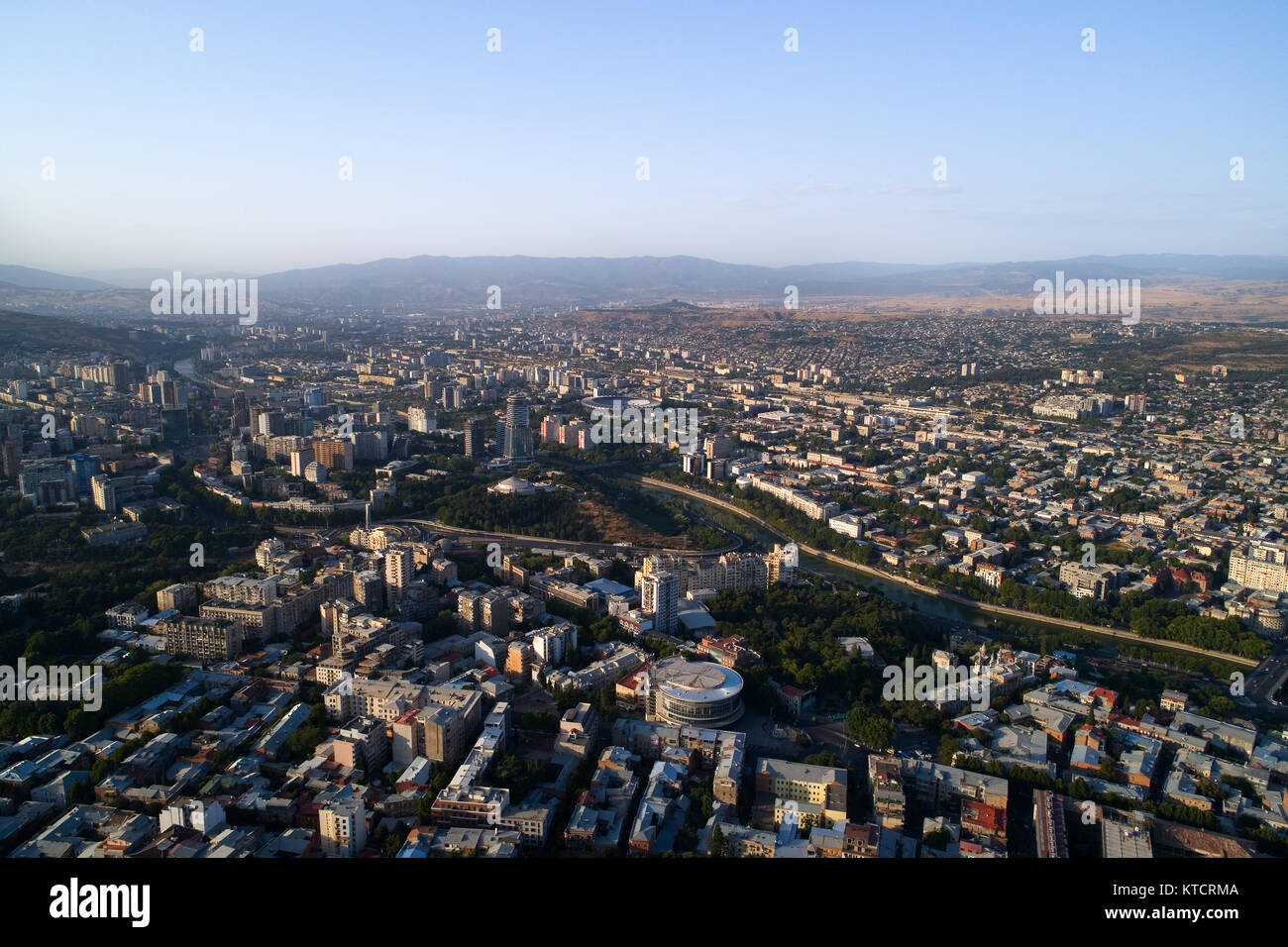 View of Tbilisi from a height. Aerial photography Stock Photo - Alamy