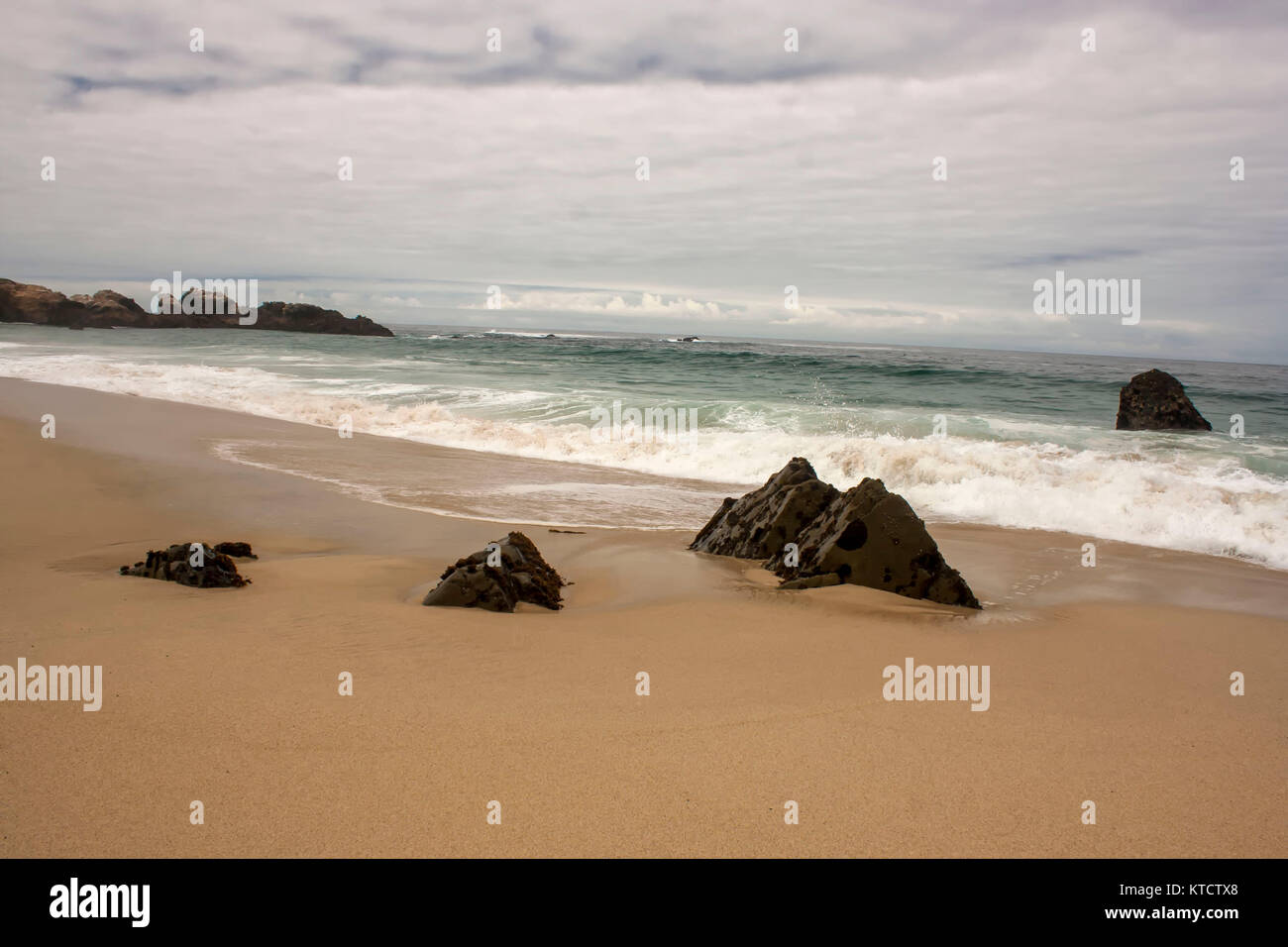 Rocks and surf on Garrapata State Park beach, California, USA Stock ...