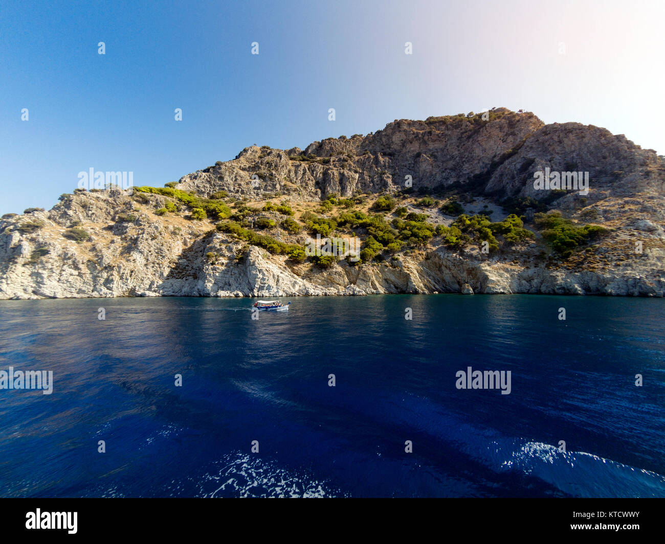 South aegean water edges landscape view from a boat Stock Photo - Alamy