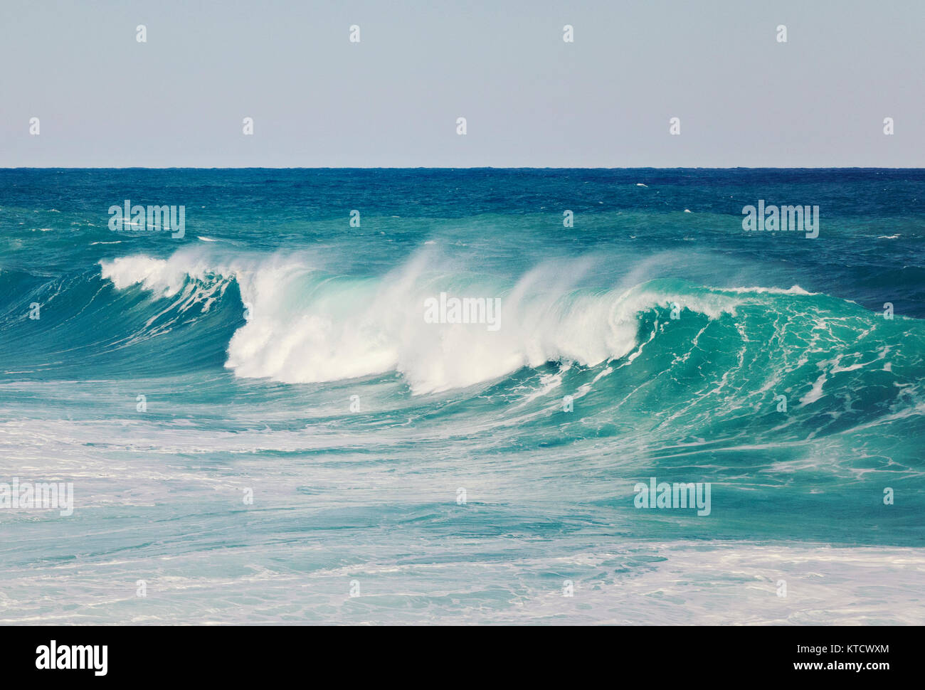 Large aquamarine wave close up Stock Photo - Alamy