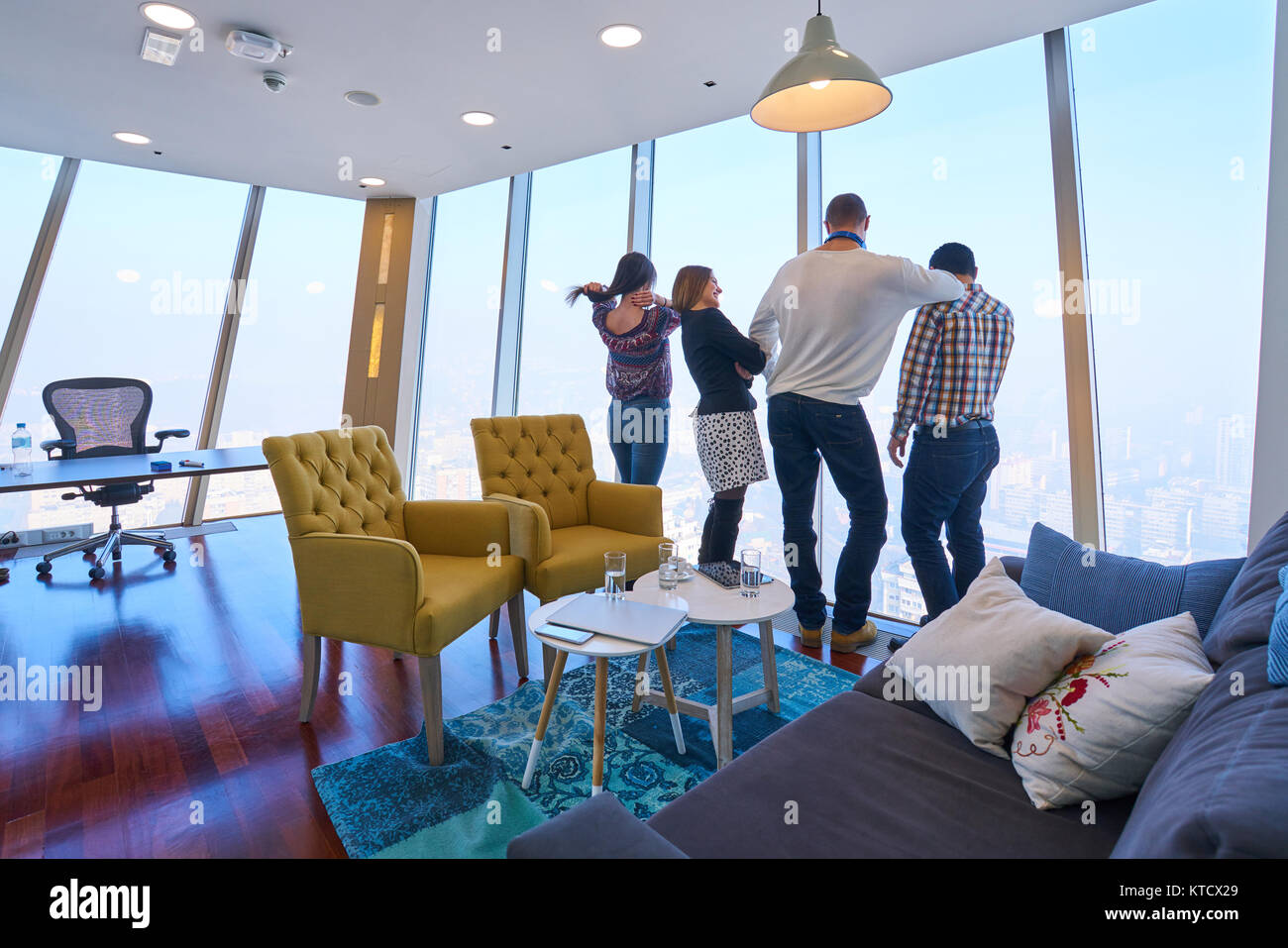 startup business people group working everyday job at modern office ...