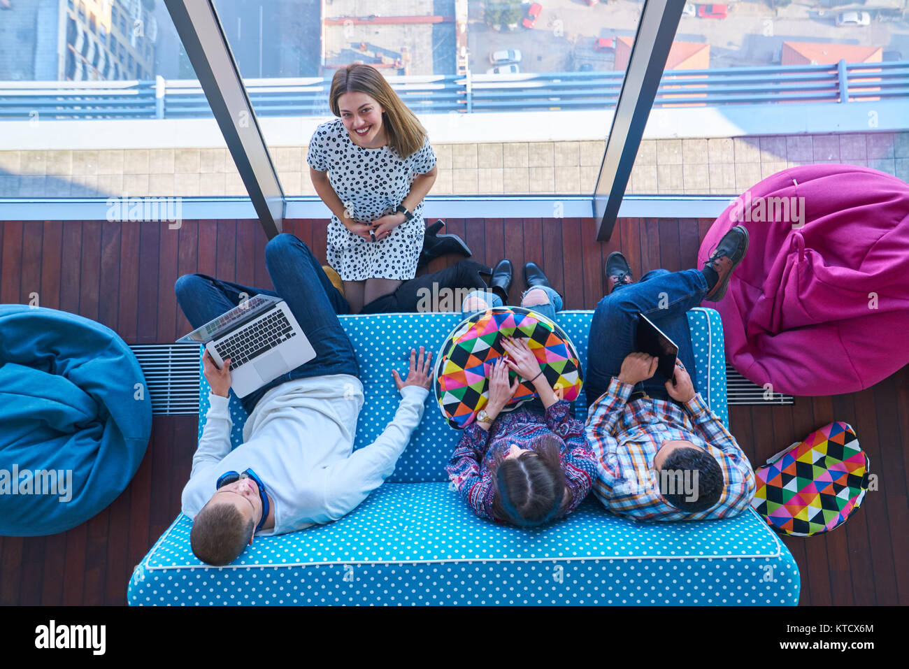 startup business people group working everyday job at modern office ...