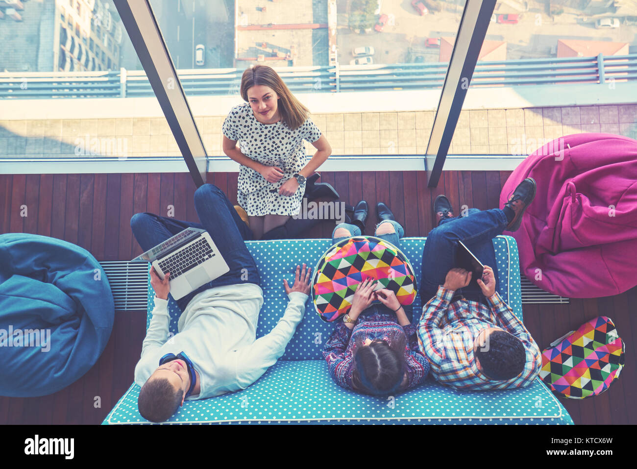 startup business people group working everyday job at modern office ...