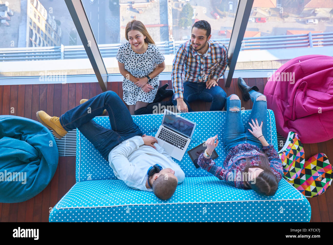 startup business people group working everyday job at modern office ...